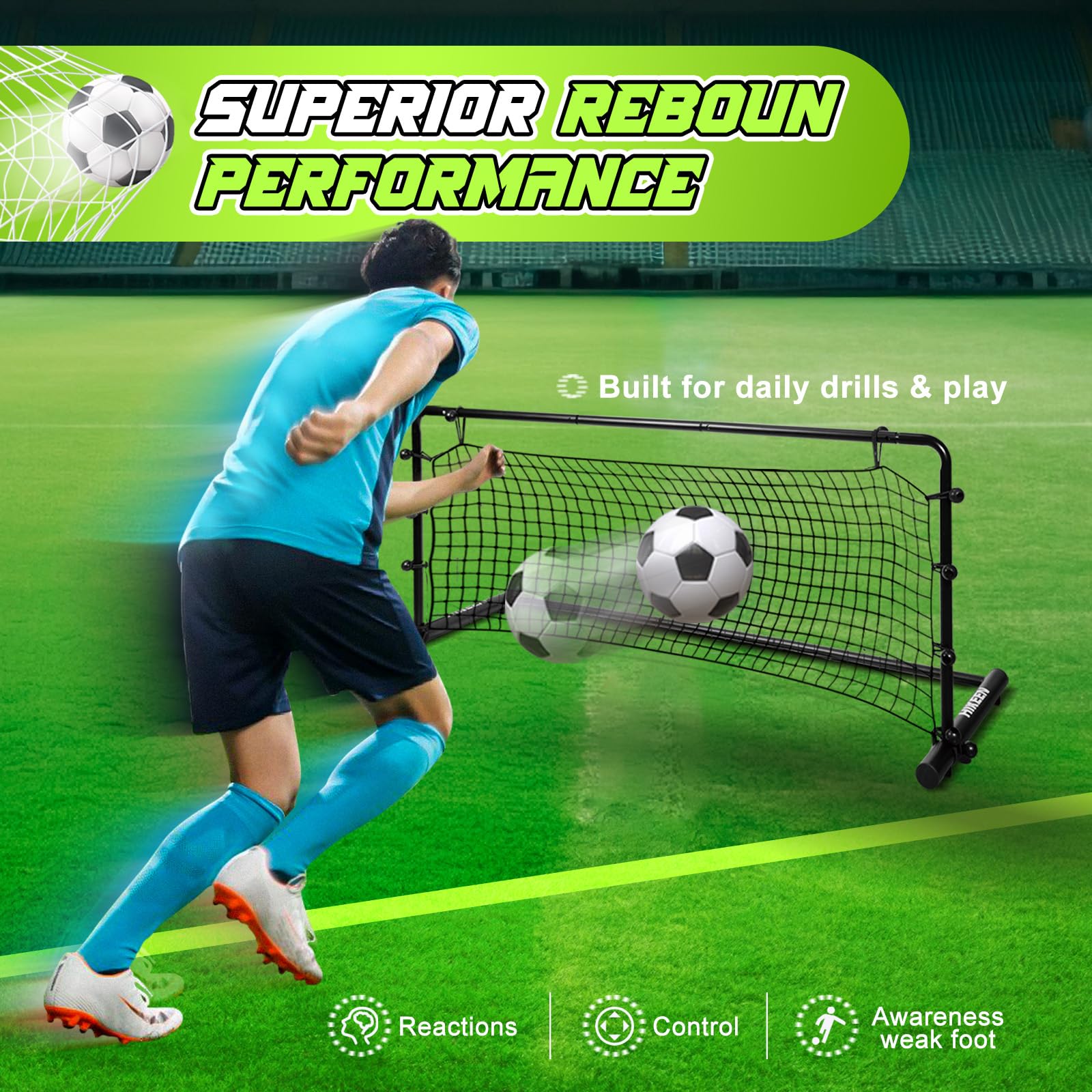 Snapklik.com : 54 X 16 Inch Heavy Duty Soccer Rebounder,Enhanced ...