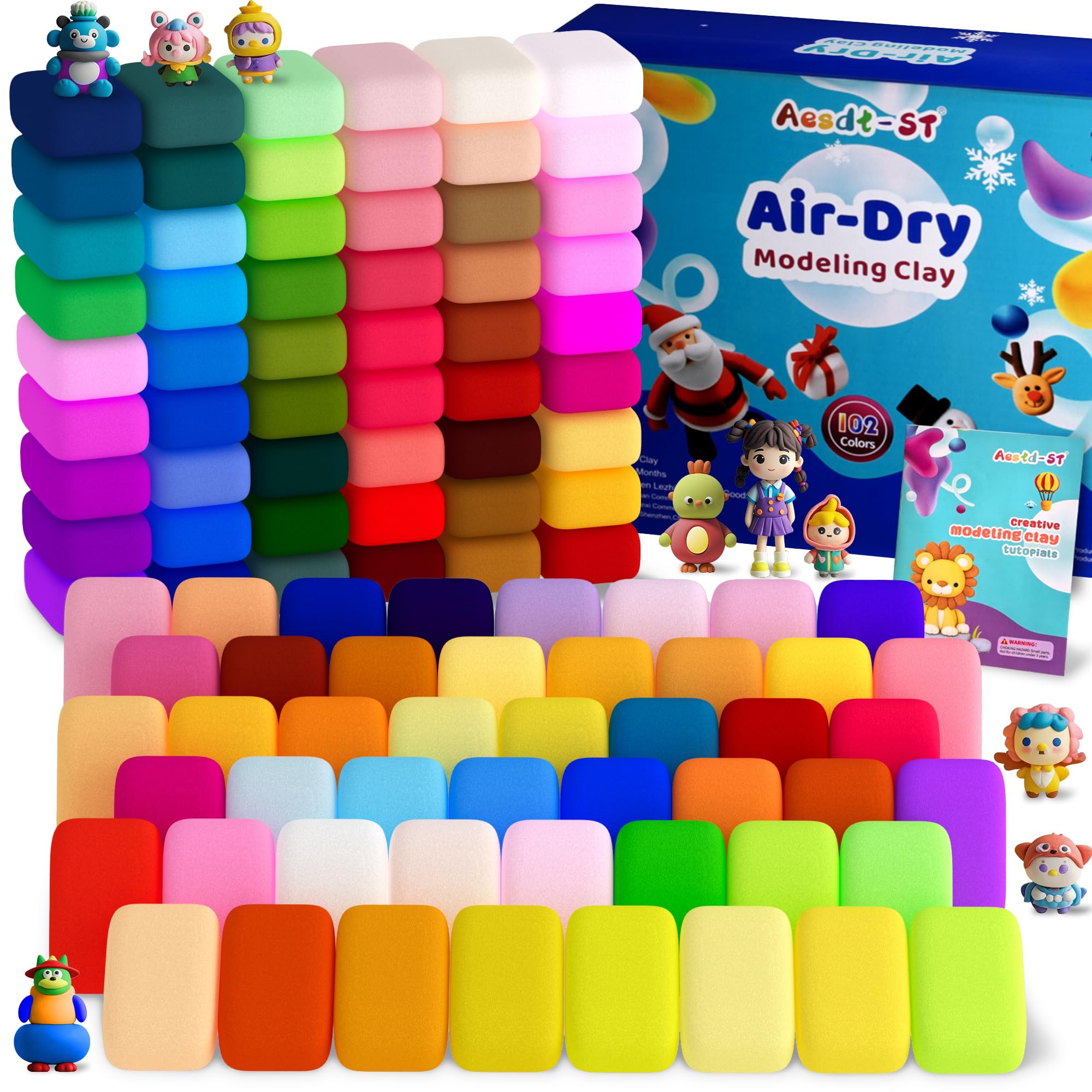 Amazon.com: Air Dry Clay 102 Colors, Modeling Clay for Kids, Model ...