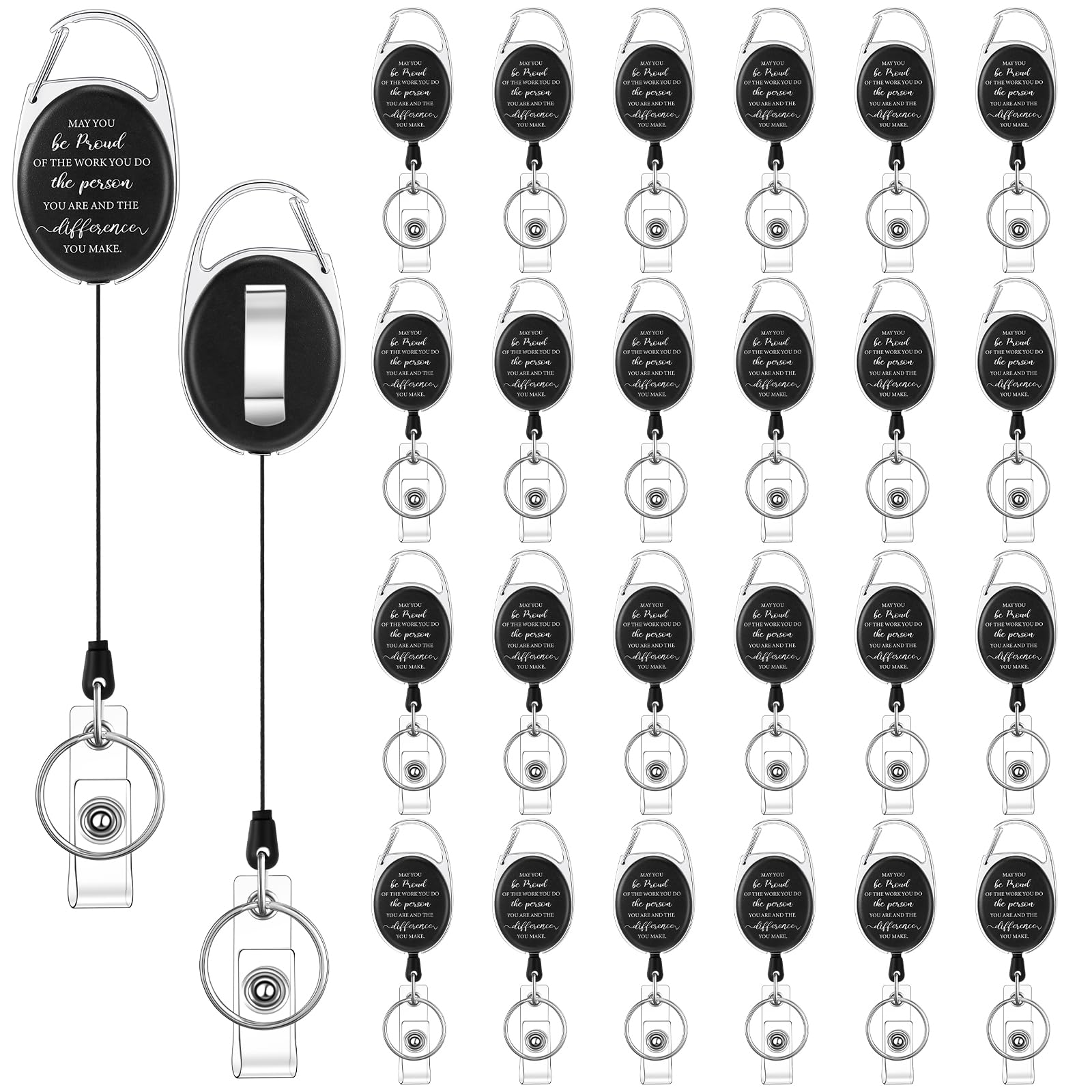 Amazon.com : Moinchore 30 Pcs Retractable Badge Holders with Carabiner ...