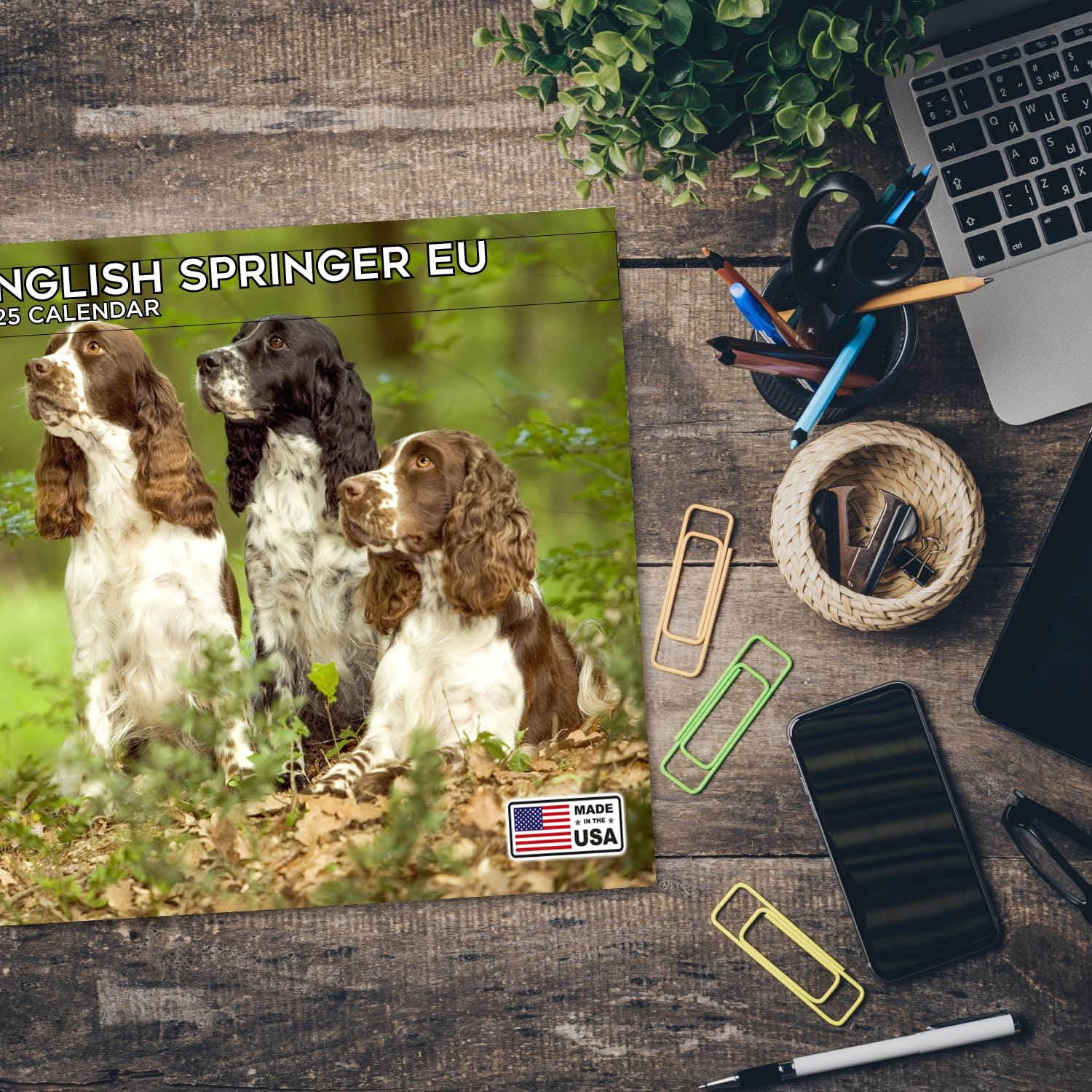 Snapklik.com : 2025 English Springer Spaniel Euro Calendar - Dog Breed ...