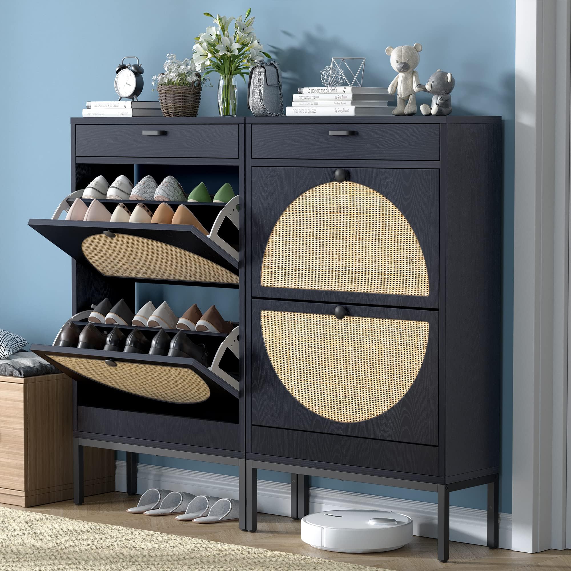 Amazon.com: Hidden Shoe Cabinet Free Standing Tipping Bucket Shoes ...