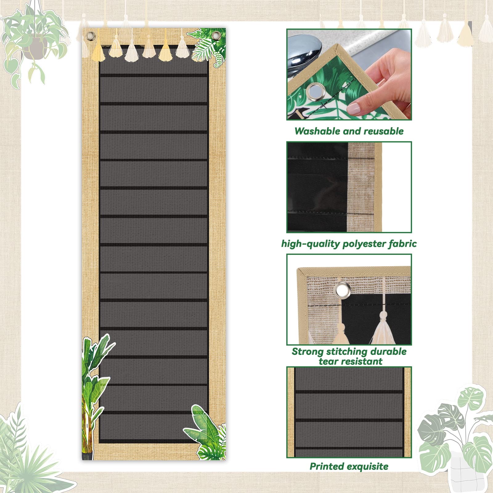 Snapklik.com : Tevxj Eucalyptus Daily Schedule Pocket Chart For ...