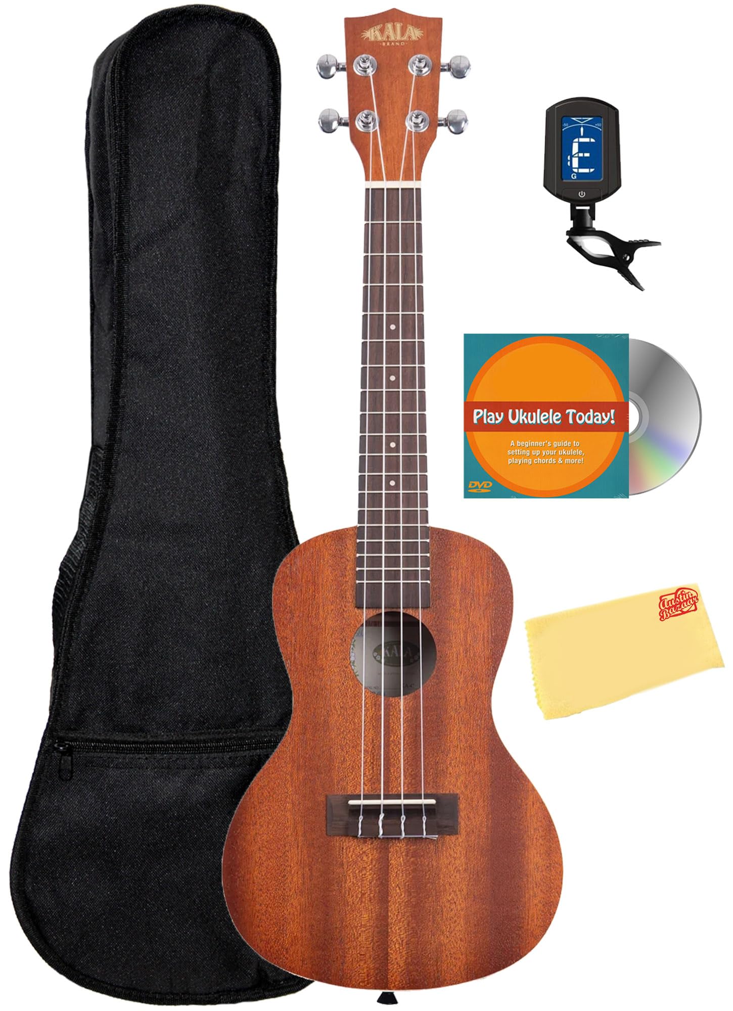Amazon.com: Kala KA-C Mahogany Concert Ukulele Bundle with Gig Bag ...