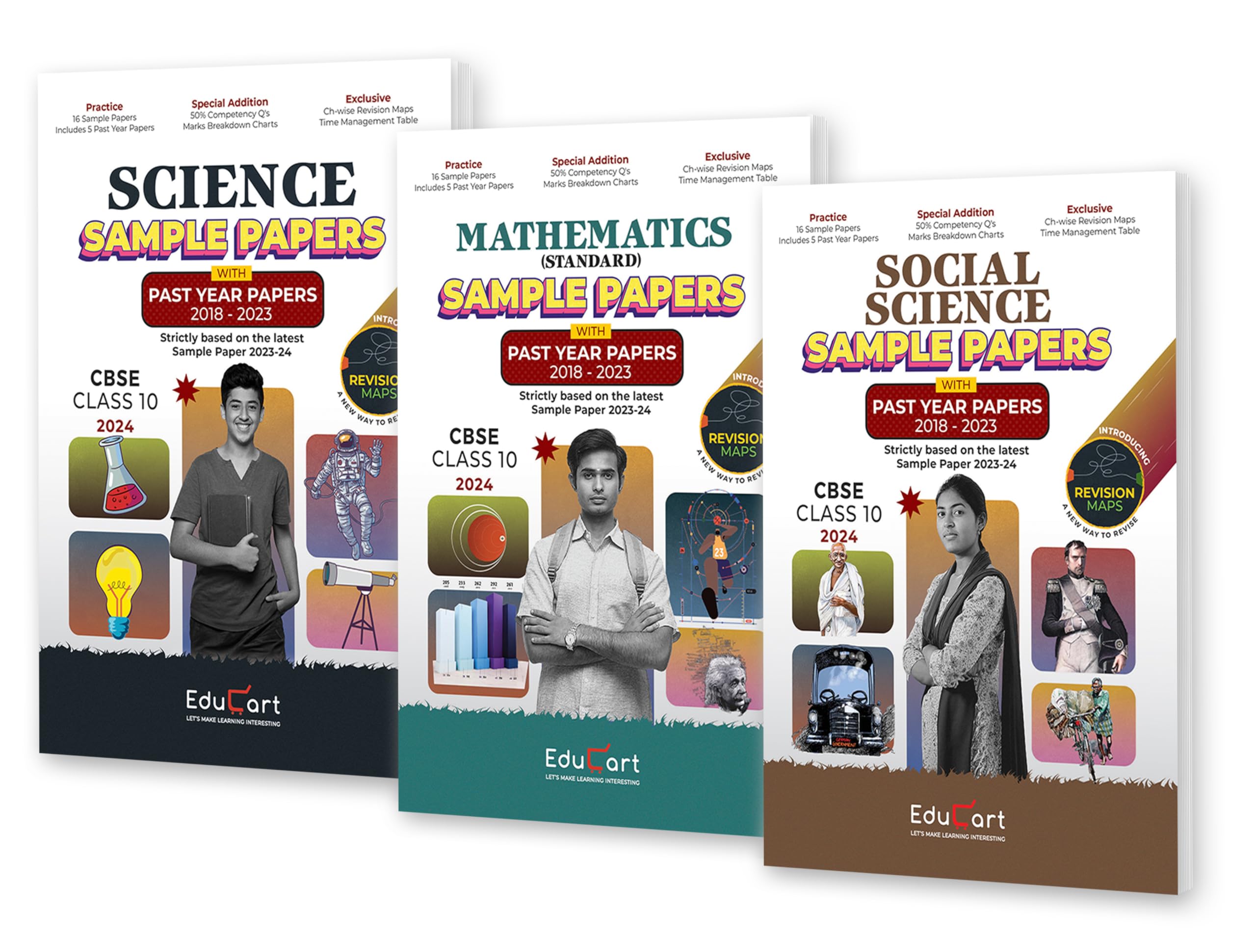 Educart CBSE Class 10 Sample Papers Bundle - Science, Mathematics ...
