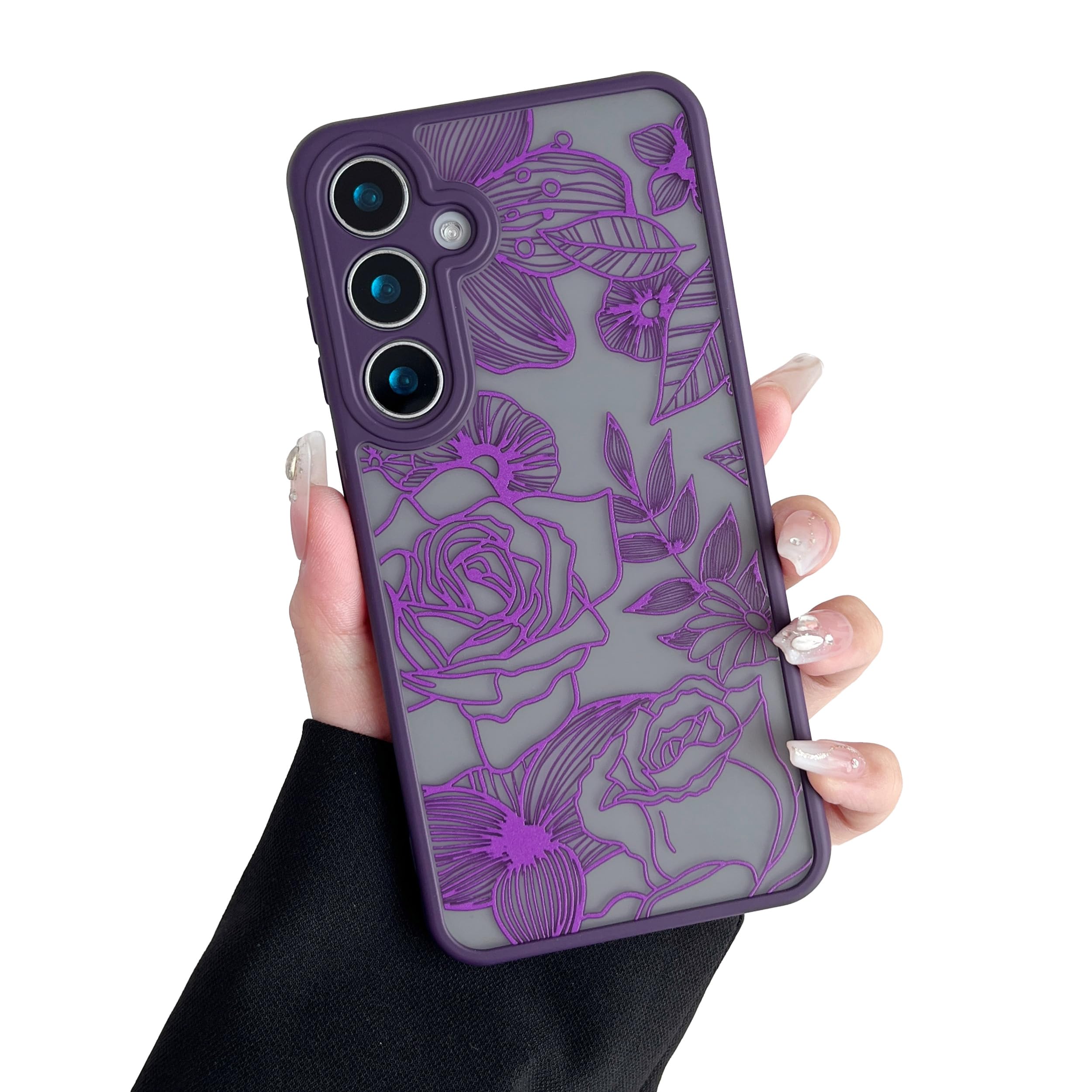 Amazon.com: XIZYO for Samsung Galaxy S24 Plus Case, Floral Rose Cute Phone Case for Women Girls ...