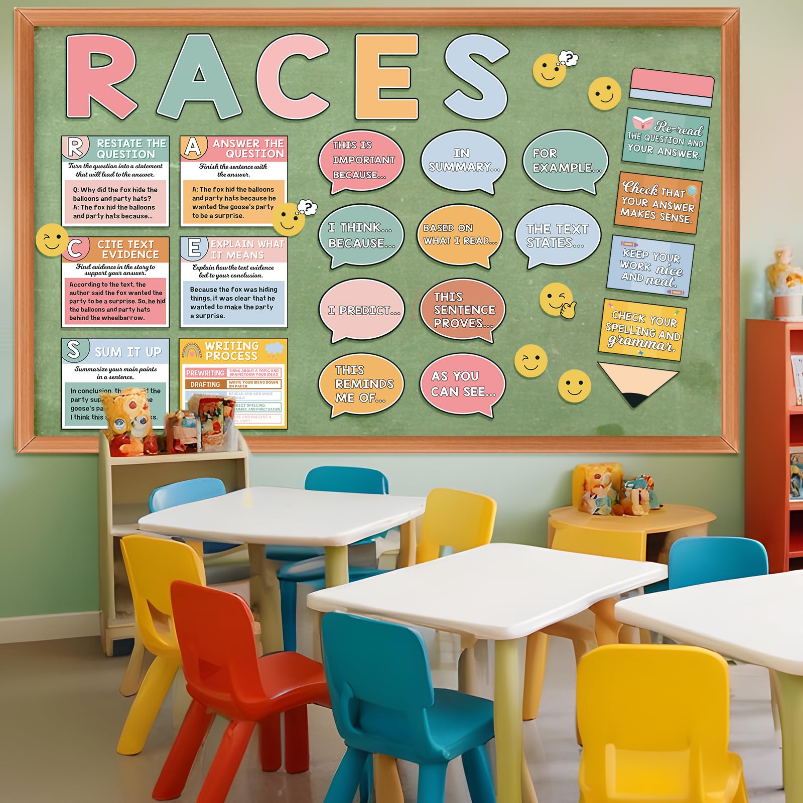 Snapklik.com : Pasimy Races Writing Strategy Bulletin Board Set Writing ...