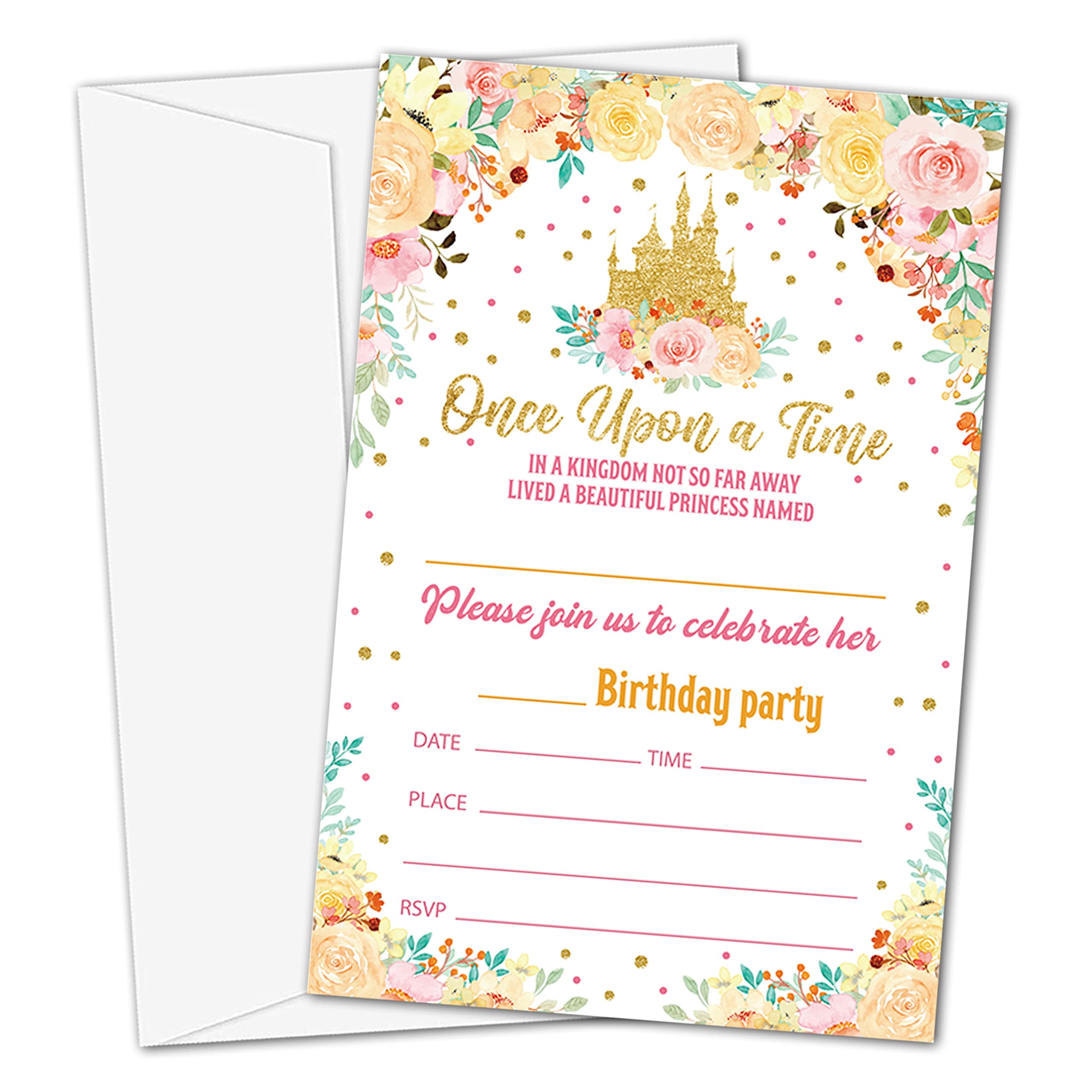 Once Upon A Time Princess Birthday Invitation