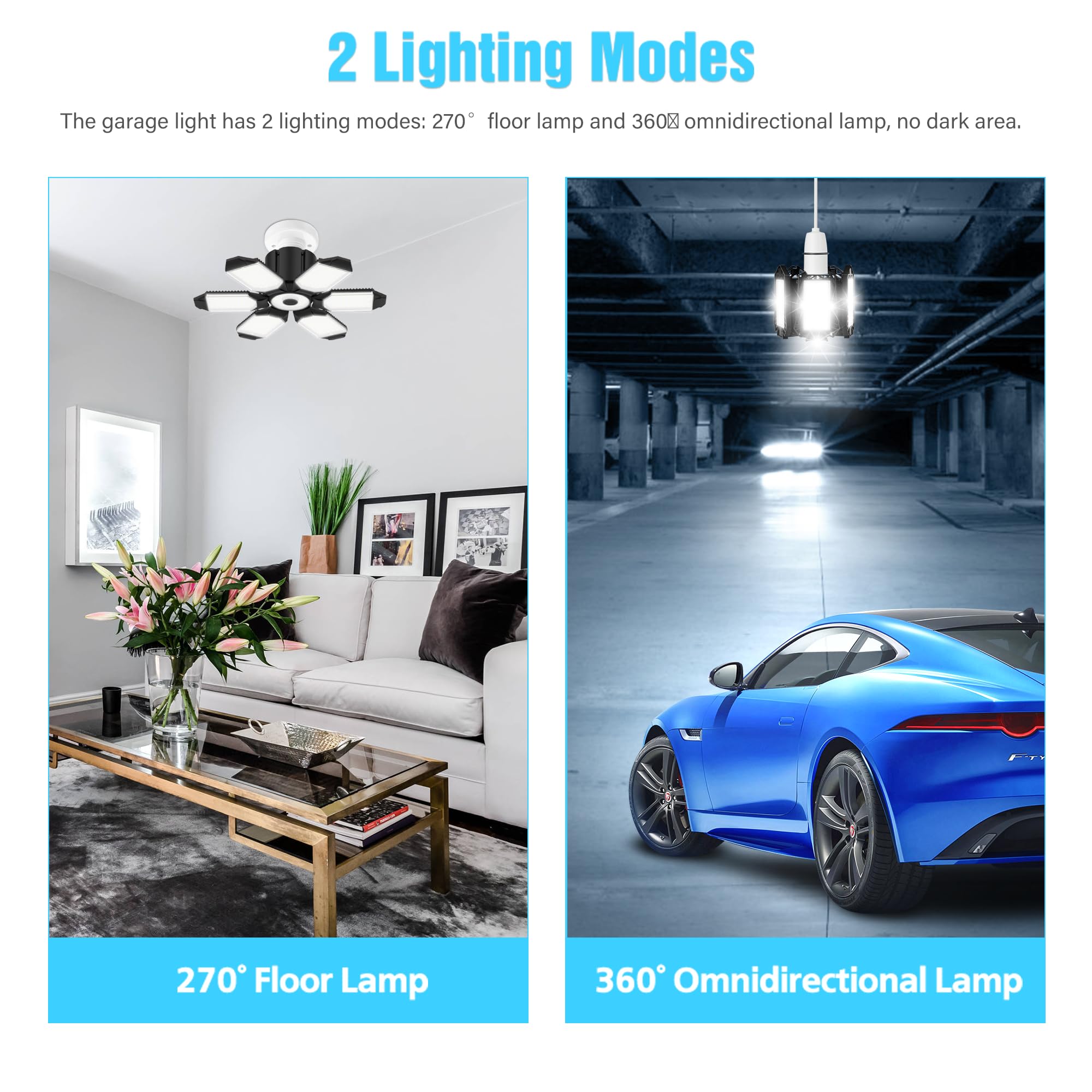 Snapklik.com : 120W 1200LM LED Garage Light, 240 LEDs Super Bright ...