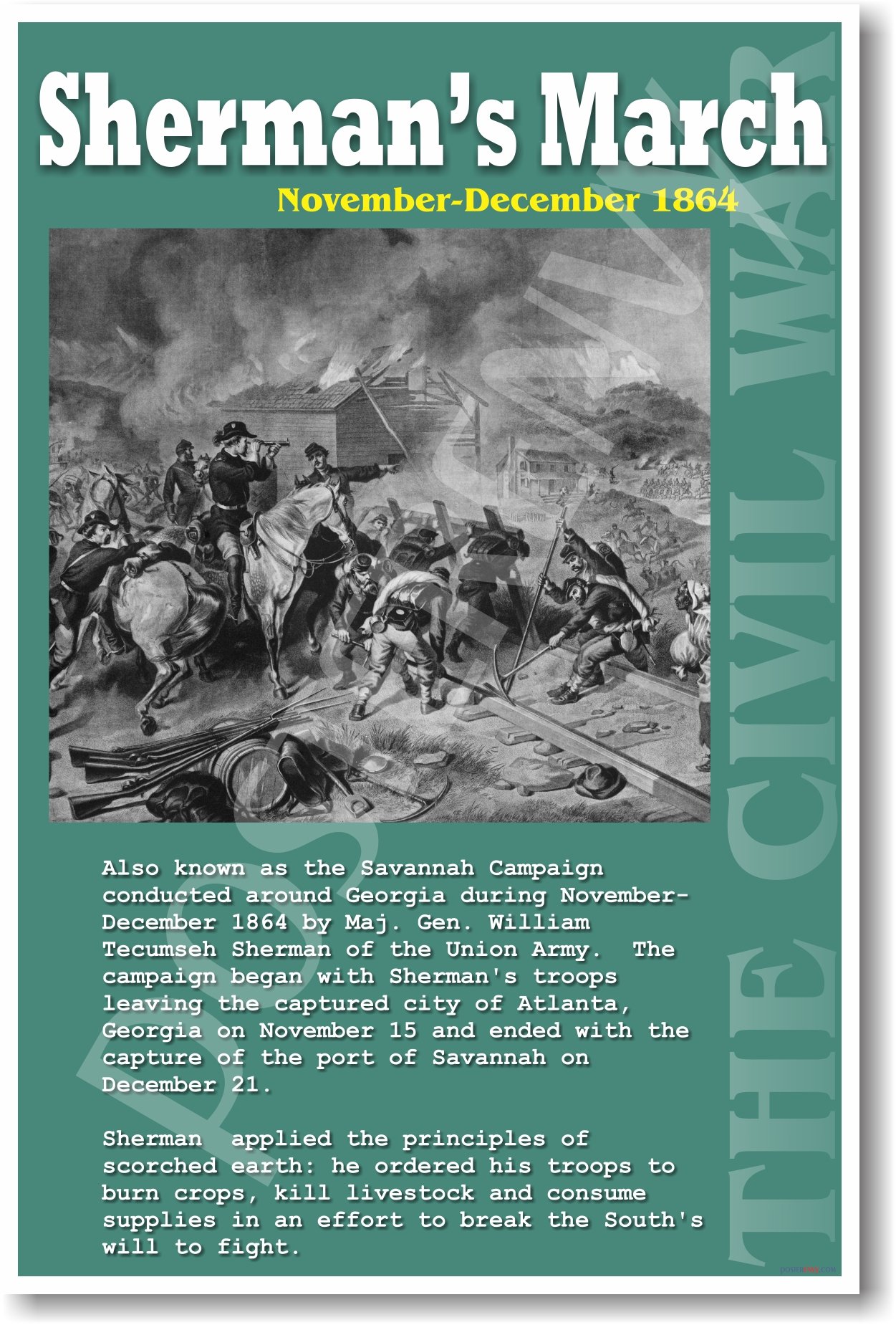 Amazon.com: Civil War: Sherman's March - Classroom Poster: Prints ...