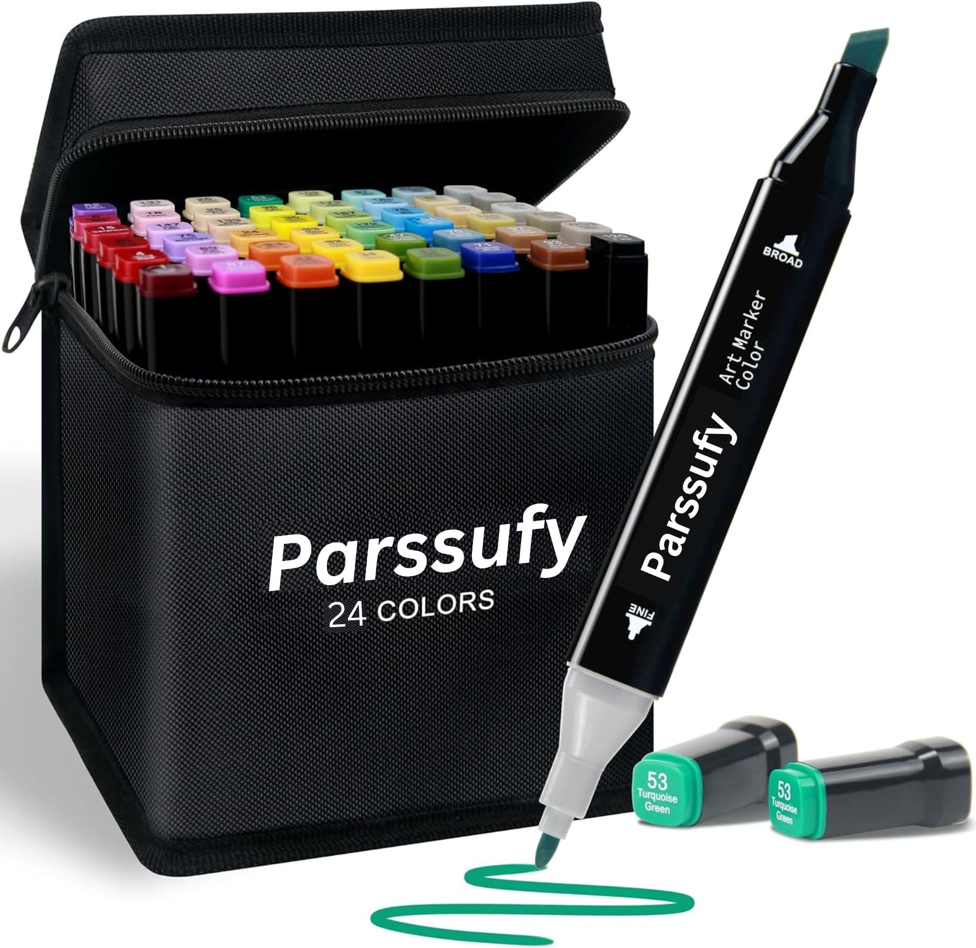 Corslet 30 Pc Alcohol Markers for Artists Broad & Fine Dual Tip Drawing ...