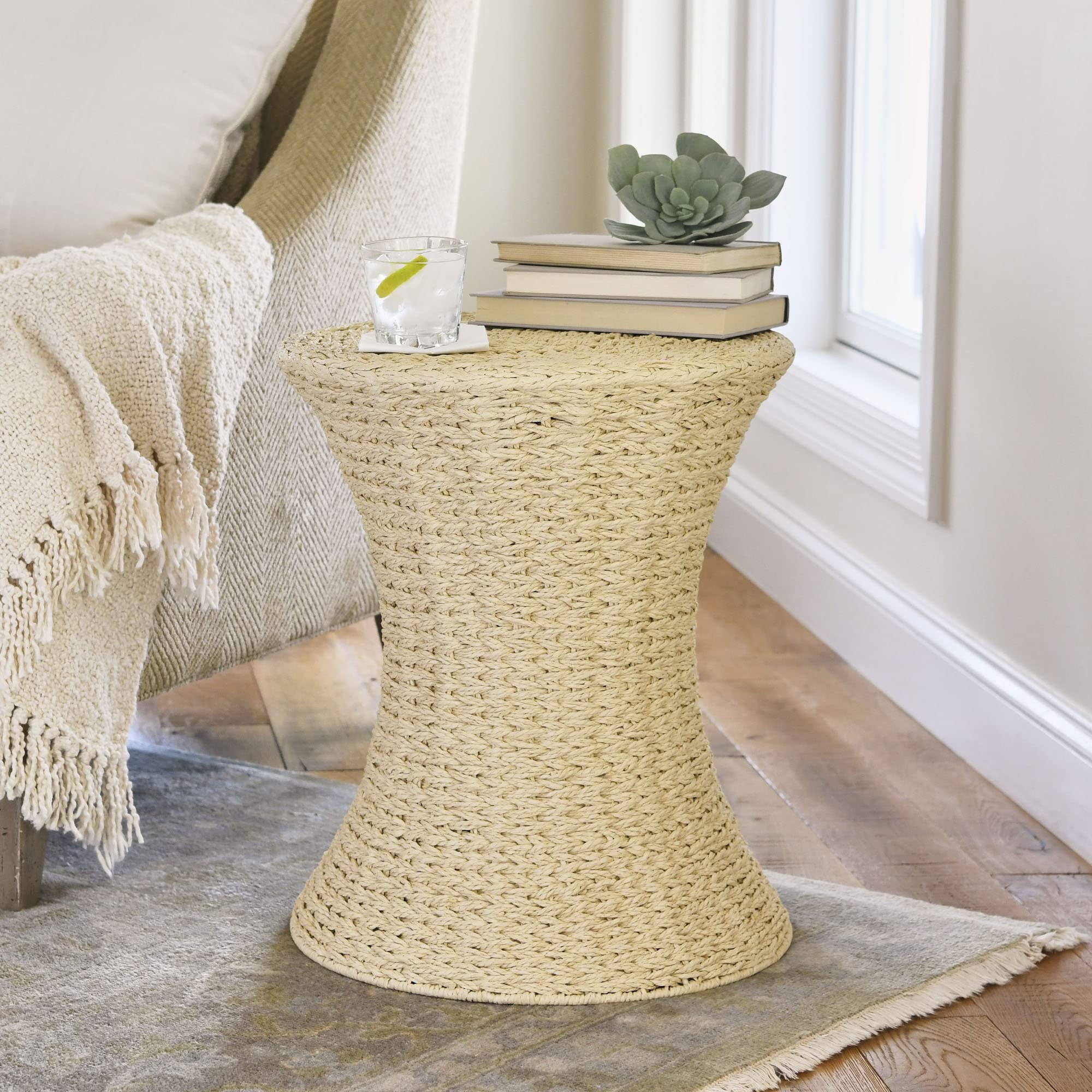 Snapklik.com : Household Essentials Handwoven Paper Rope Stool
