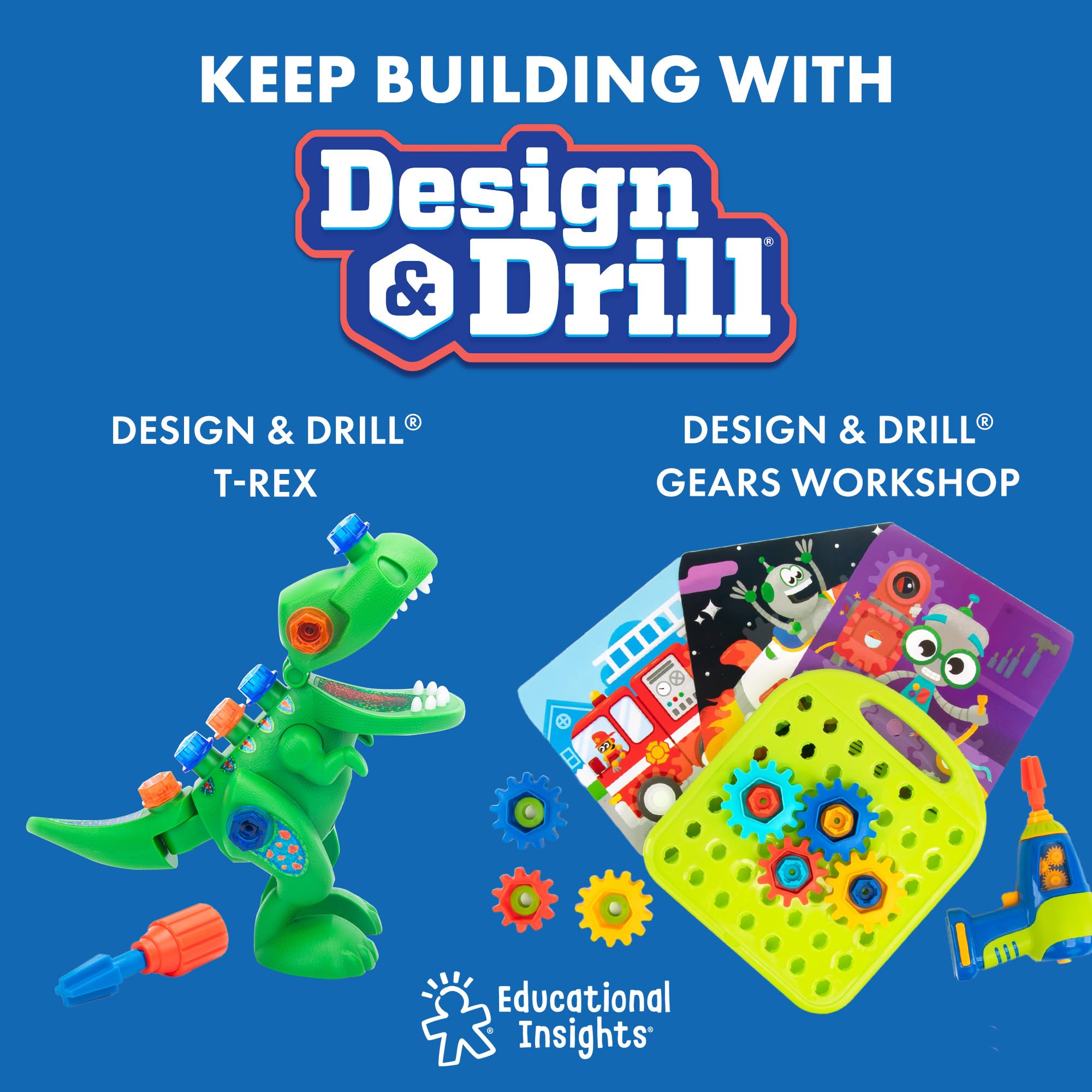 Learning Resources Design & Drill Shark, Toys for 3 Year old Boys and Girls, Fine Motor Skills ...