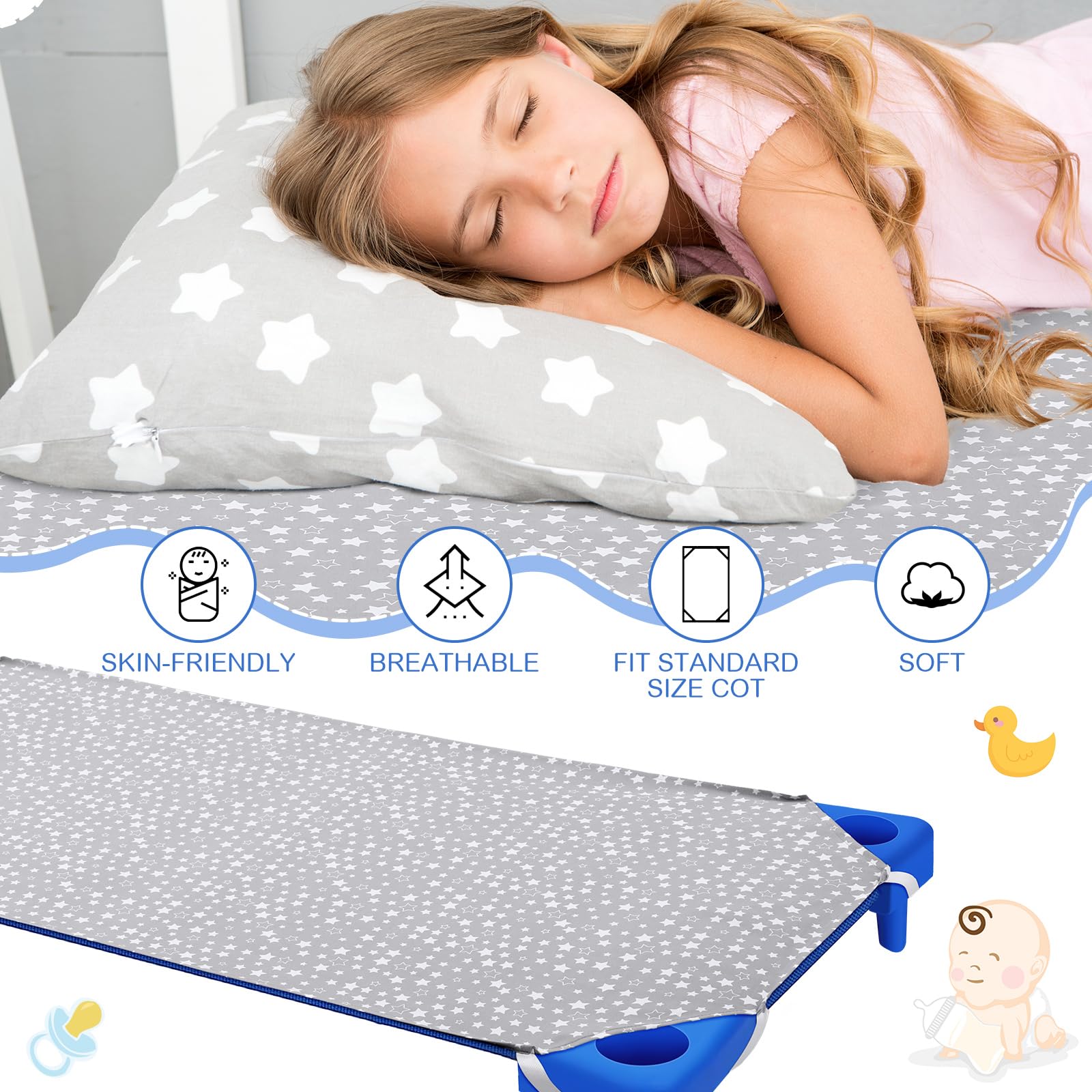 Snapklik.com : Peryiter 12 Pcs Nap Mat Sheets Cot Sheets For Daycare ...