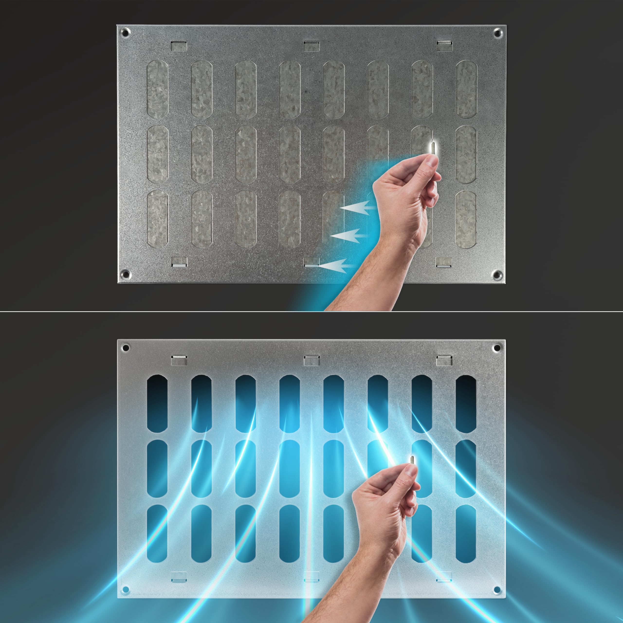 Repa Market 12″ x 6″ Inch (Outer Dimensions) Galvanized Adjustable Air ...