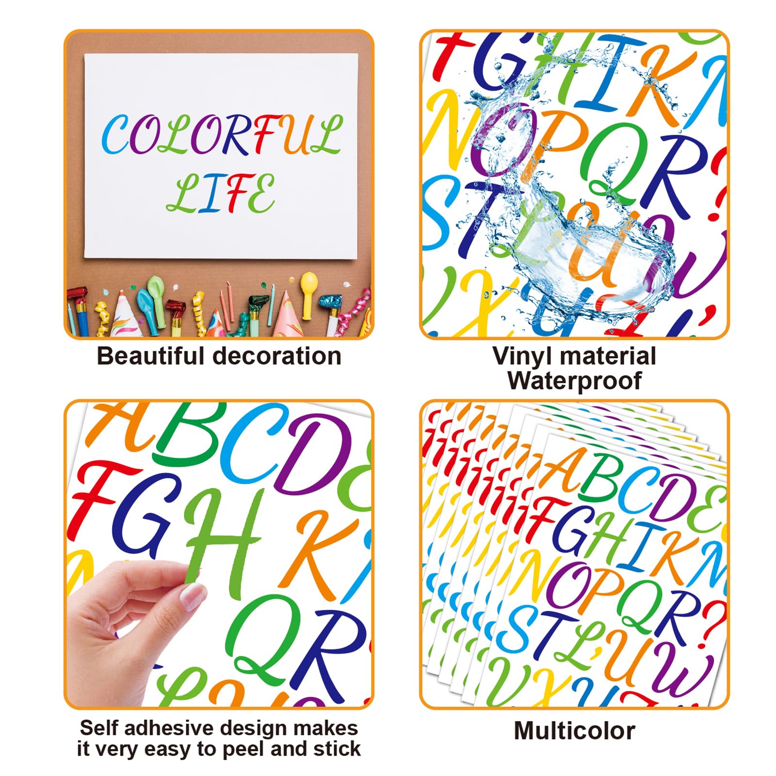 Snapklik.com : Bemeol 864 Pieces Letter Stickers 24 Sheets 2 Inch ...