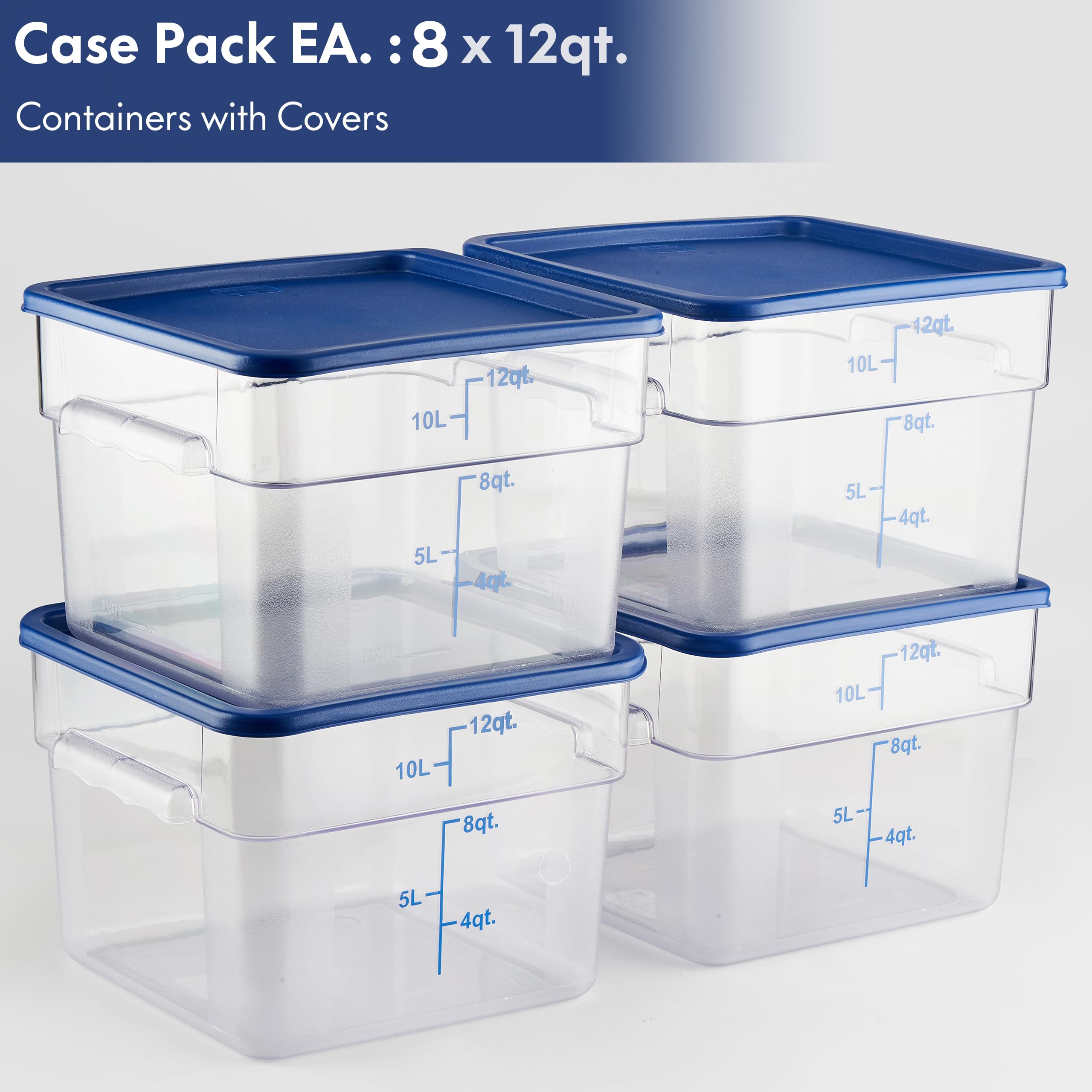 Snapklik.com : CURTA 8-Pack 12 Qt NSF Clear Polycarbonate Food Storage ...