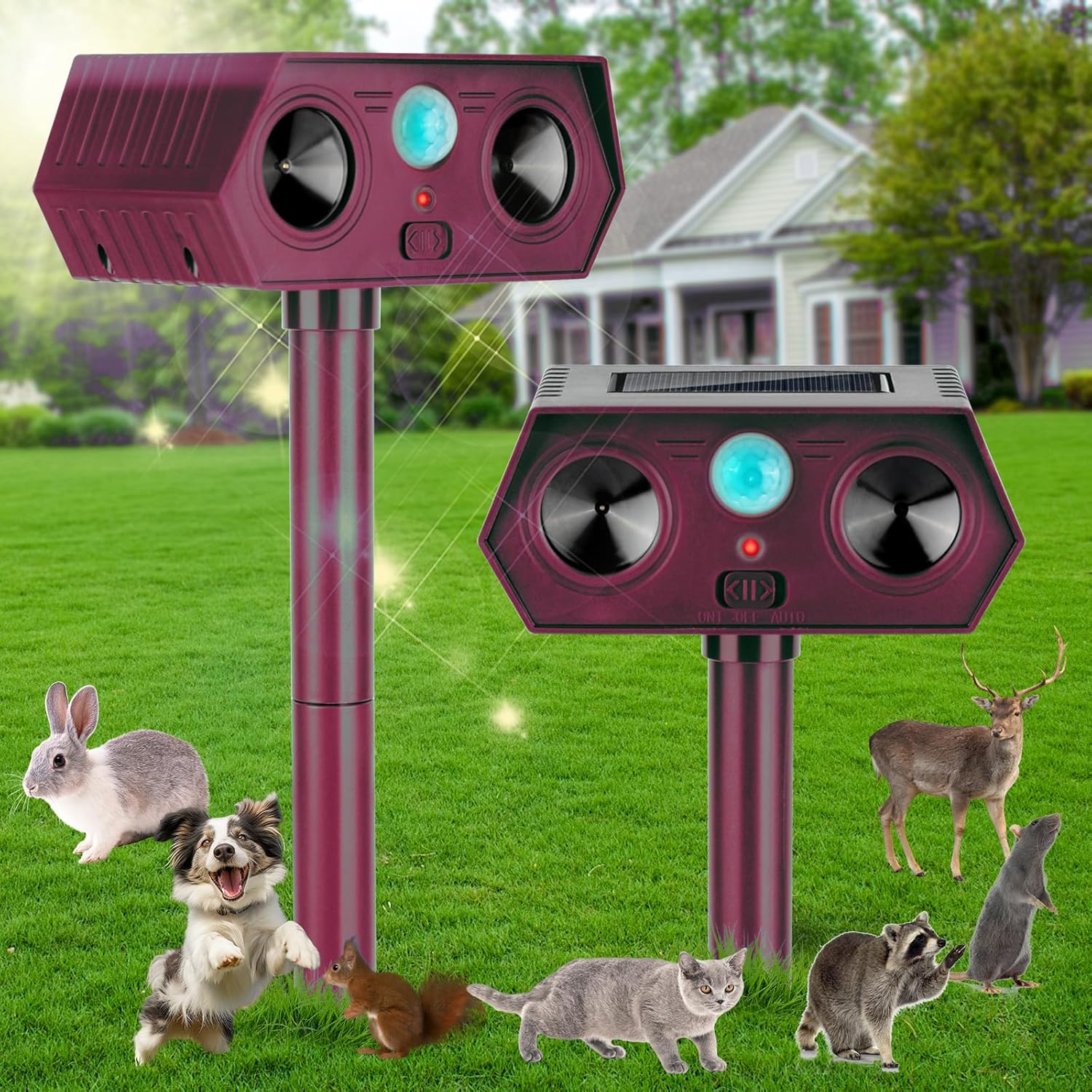Amazon.com: 2 Pack 2025 Ultrasonic Animal Repellent Outdoor Deer ...