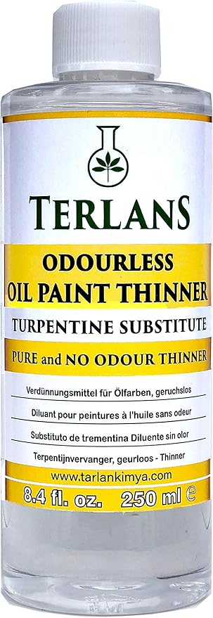 TERLANS Oil Paint Thinner 250 ml (8.4 Fl. Oz.) Completely Odorless ...