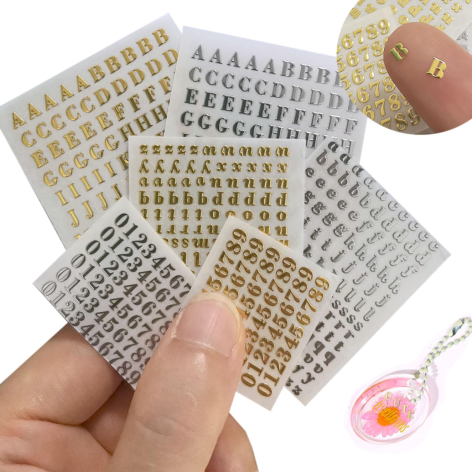 Amazon.com: Glitter Letter Stickers for Resin 6 Sheets 3mm Alphabet ...