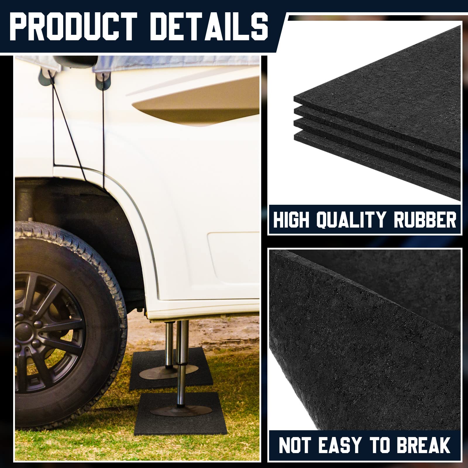 Rv Jack Pads 4-Pack RV Stabilizer Jack Pads - Heavy Duty Rubber ...