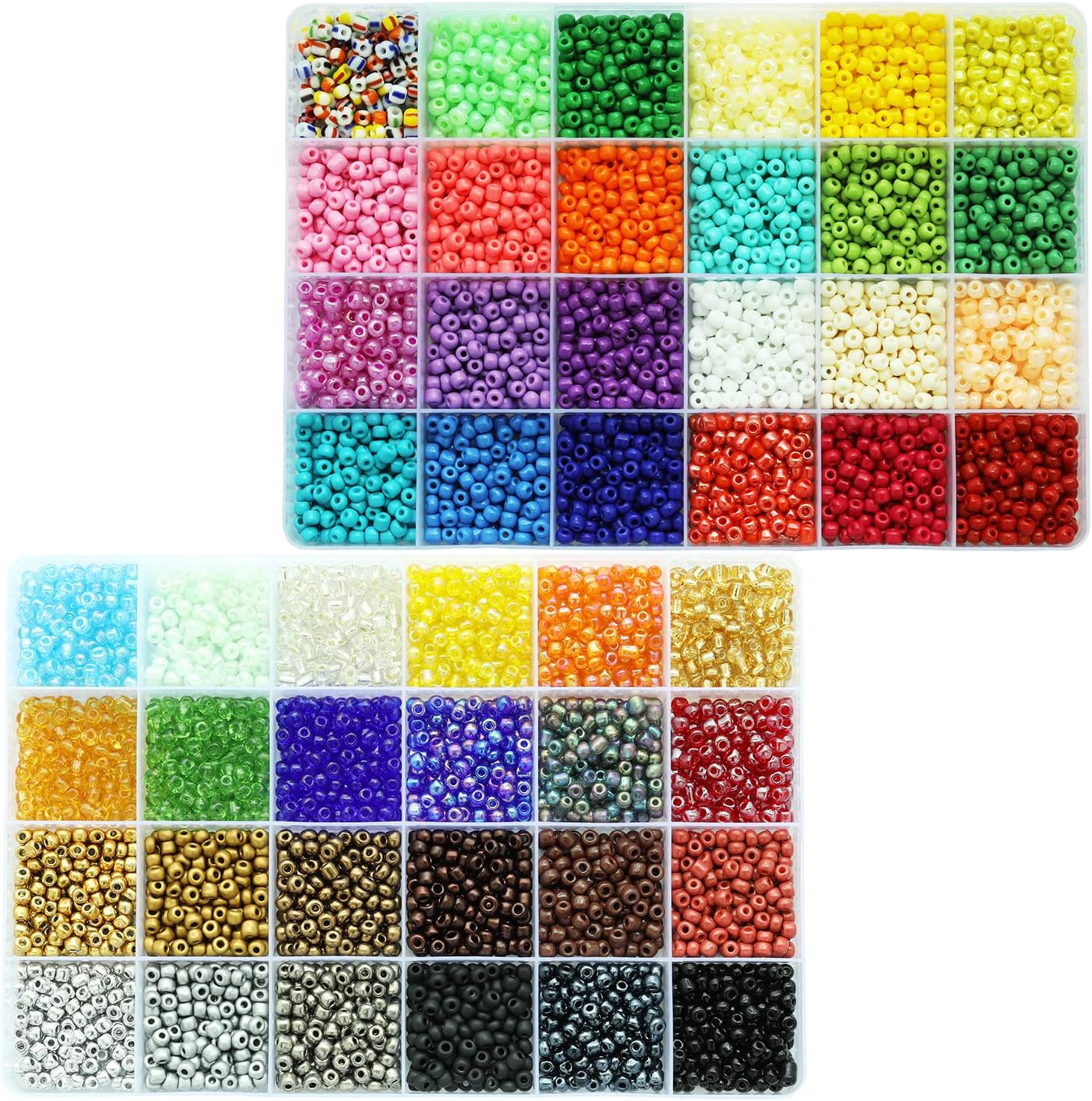 Amazon.com: Tibaoffy Size 6/0 Crafts Glass Seed Beads 4mm Tiny Pony ...