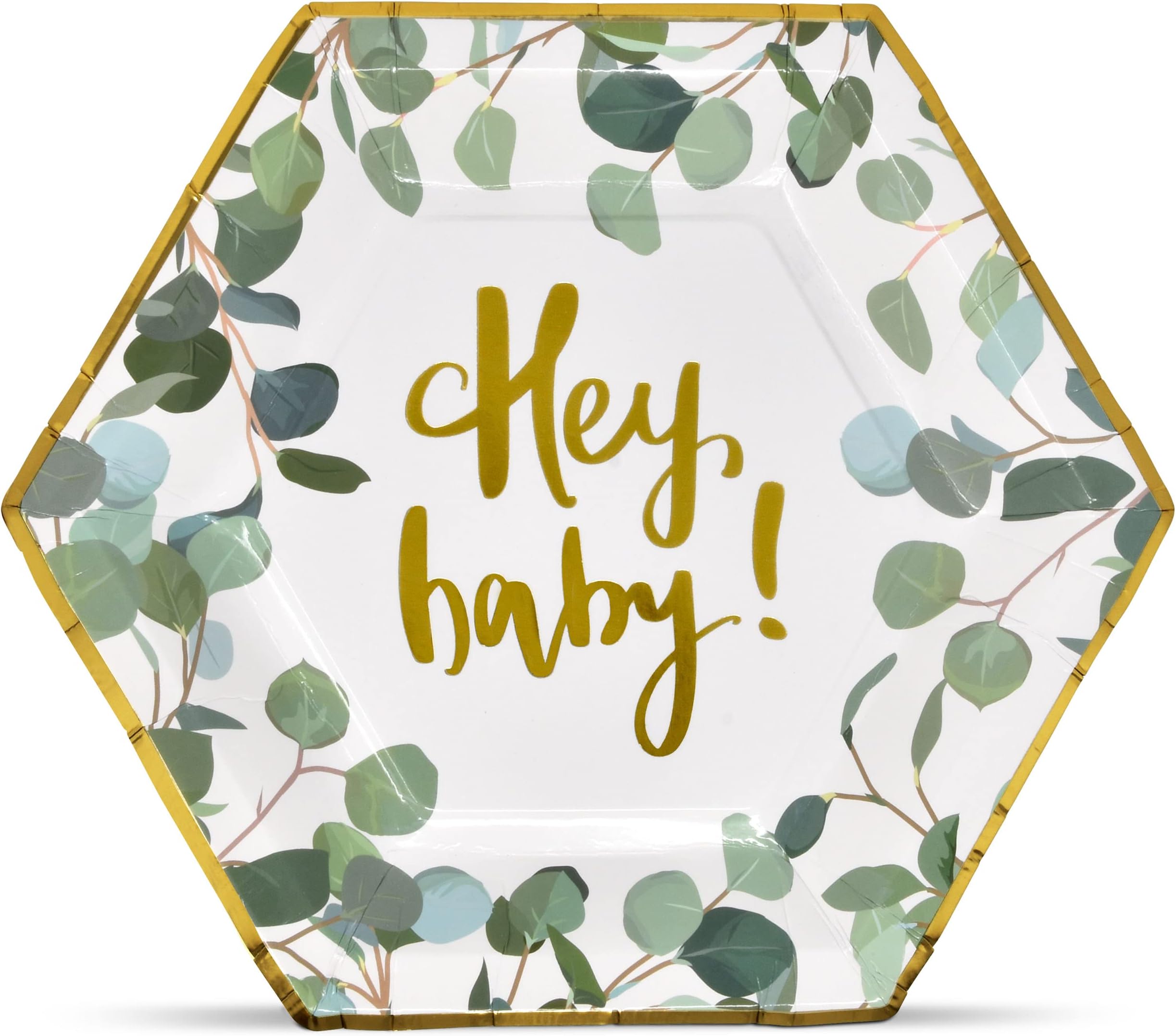 Amazon.com: Sparkle and Bash 48 Pack of Hello Sweet Baby Paper Plates ...