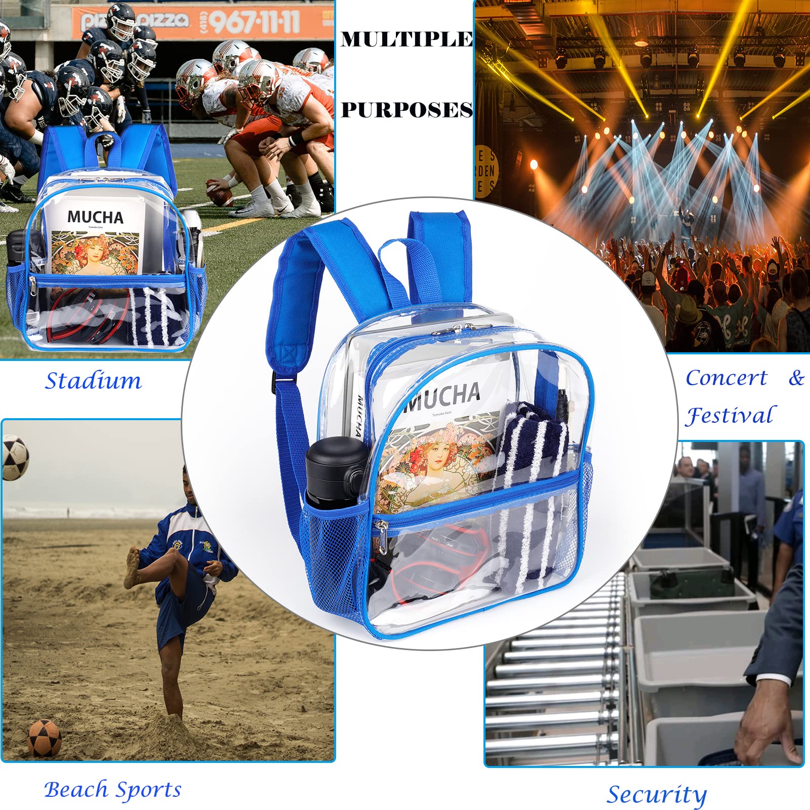 Snapklik.com : Fomaris Clear Backpack 12x12x6, Small Transparent Bag ...