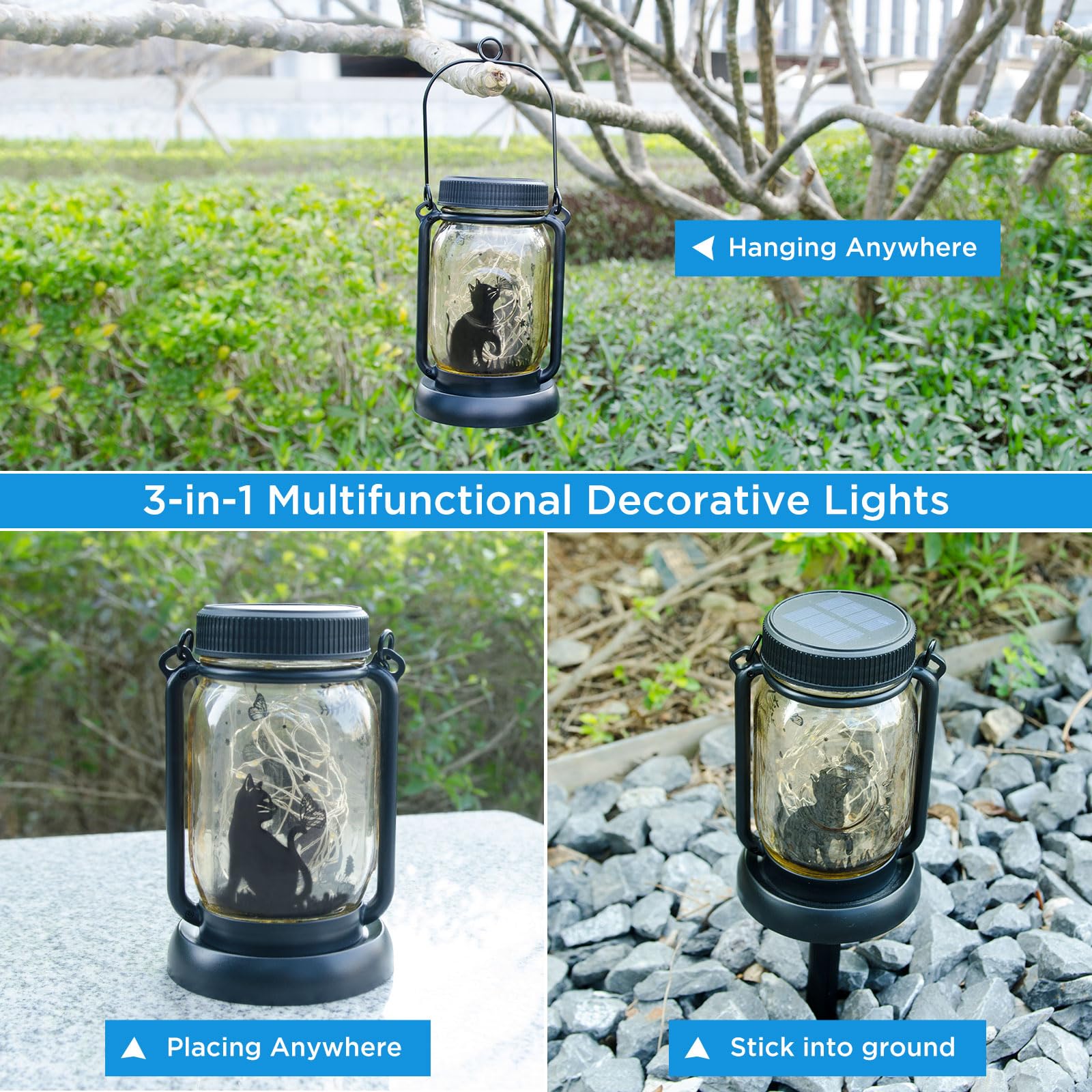 Cat Lights,Cat Solar Lanterns Garden Light Mother's Day for Women Gift ...
