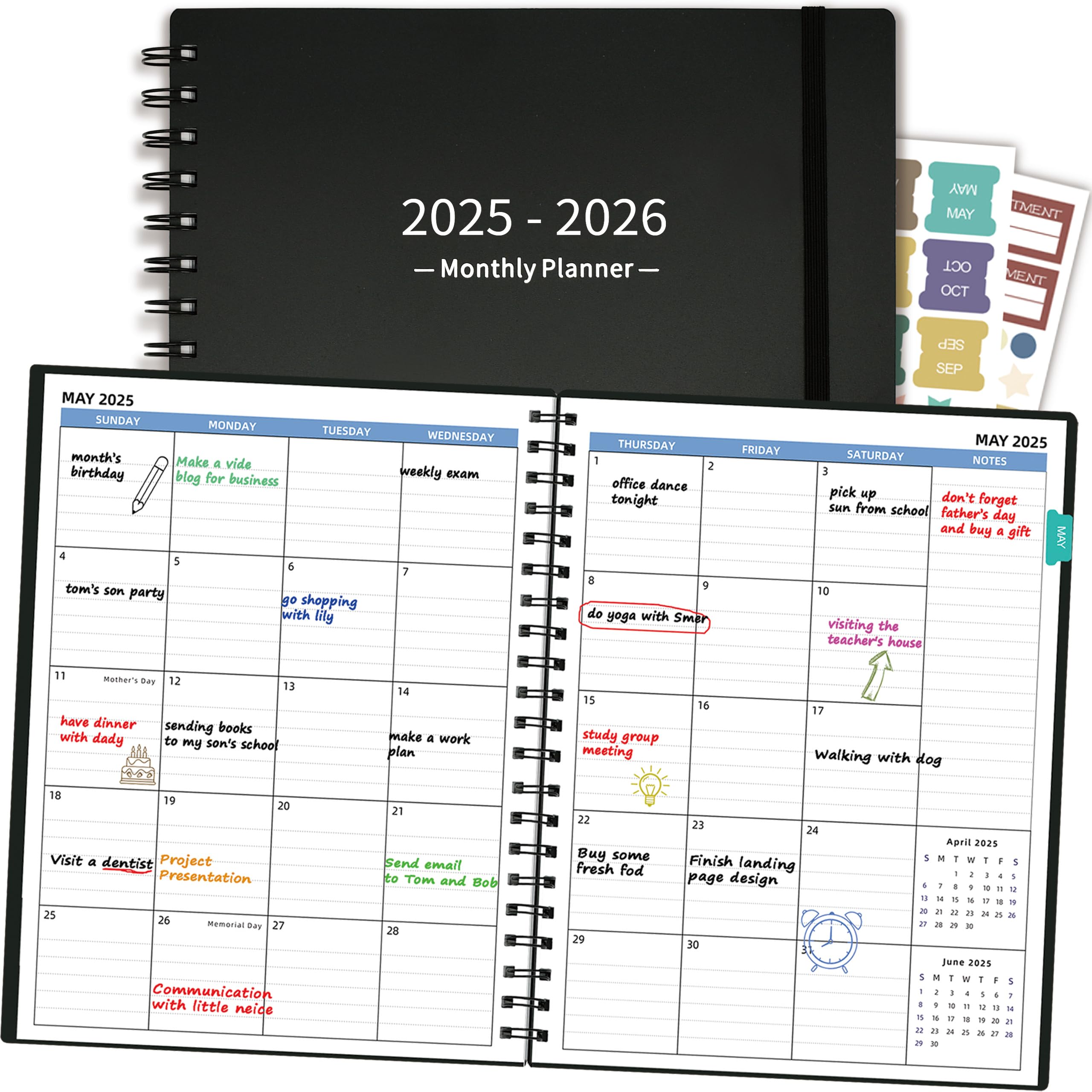 Amazon.com : Monthly Planner 2025-2026 (7.4'' x 9.6''), 2025 Calendar ...
