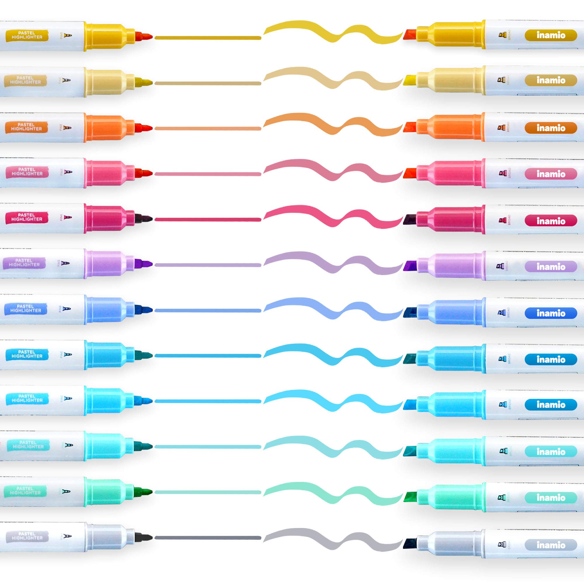 Snapklik.com : Pastel Highlighter Assorted Colors, 12 Set-Dual Tip ...