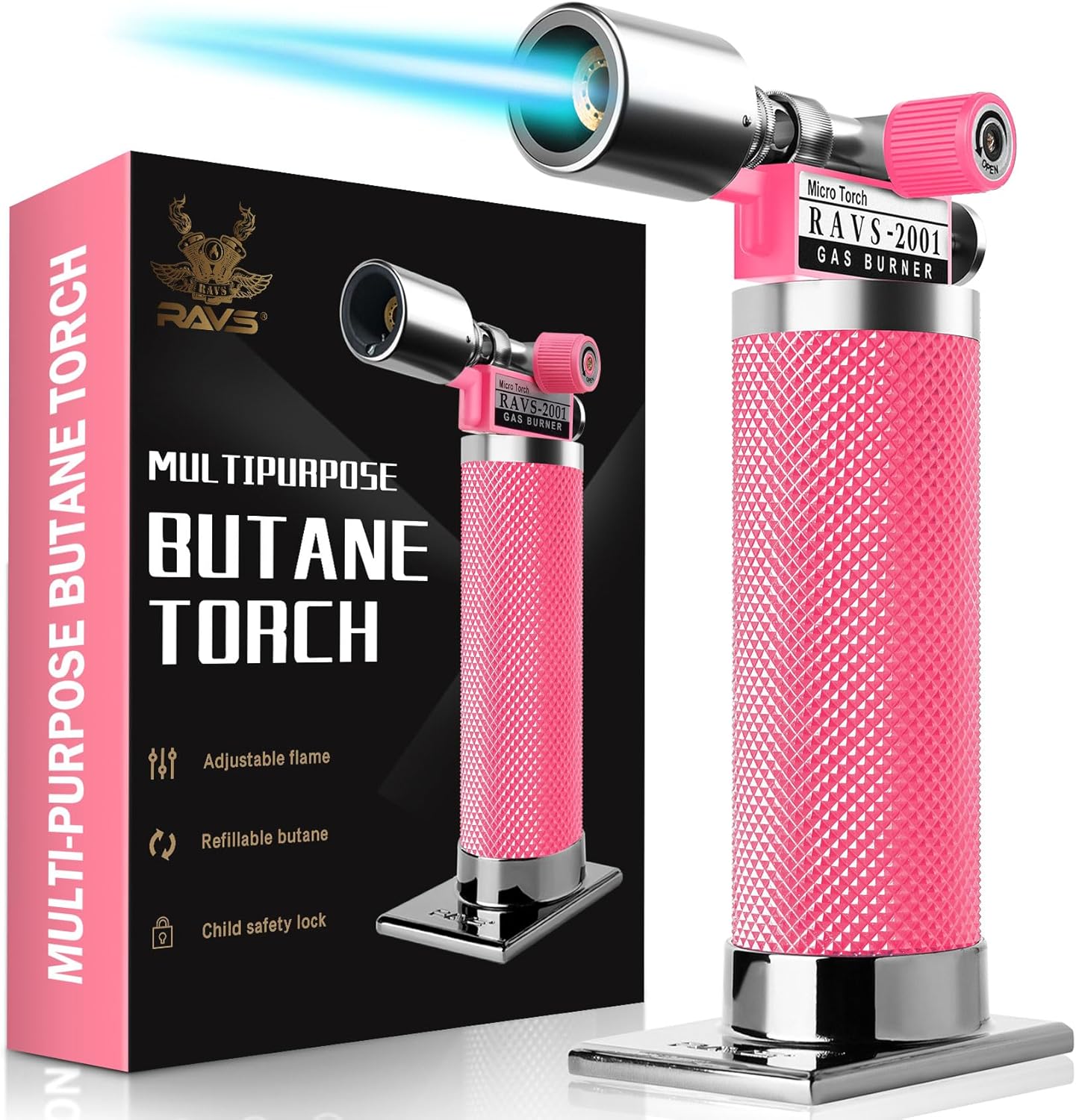 Amazon.com: Ravs Refillable Butane Torch Lighter, Kitchen Torch, Creme ...