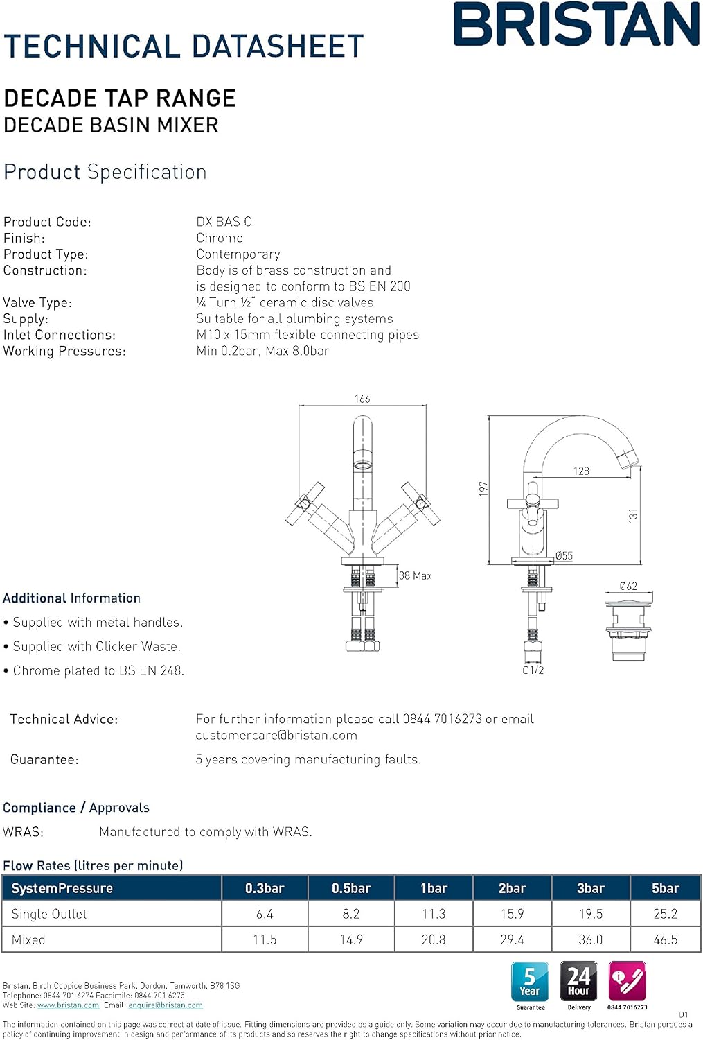 Frее Shірріng Ovеr $50 Bristan DX BAS C Decade Basin Mixer - Chrome ...