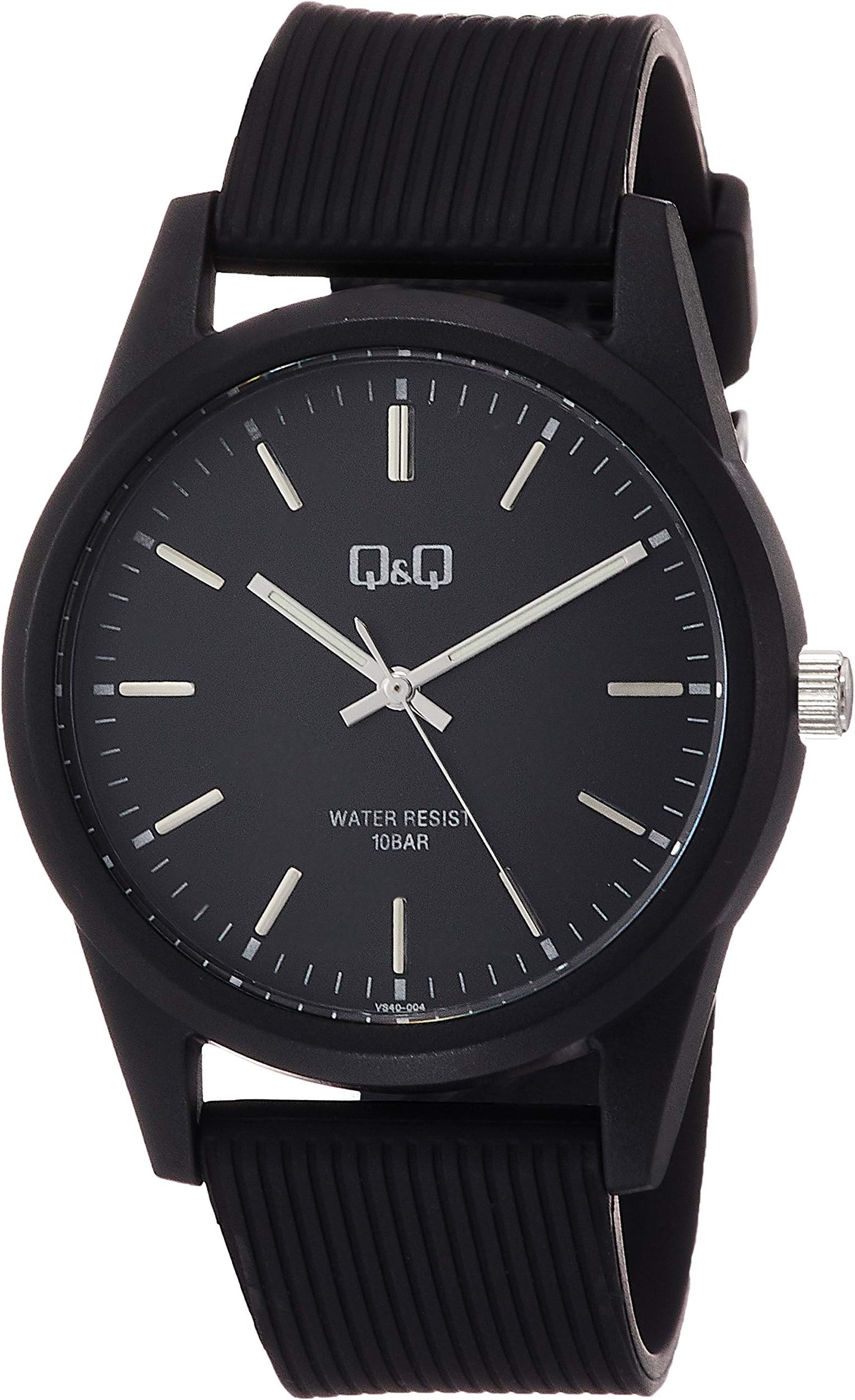 Amazon.co.jp: [シチズン Q&Q] 腕時計 アナログ 防水 ウレタンベルト VP46-854 メンズ ブラック : ファッション