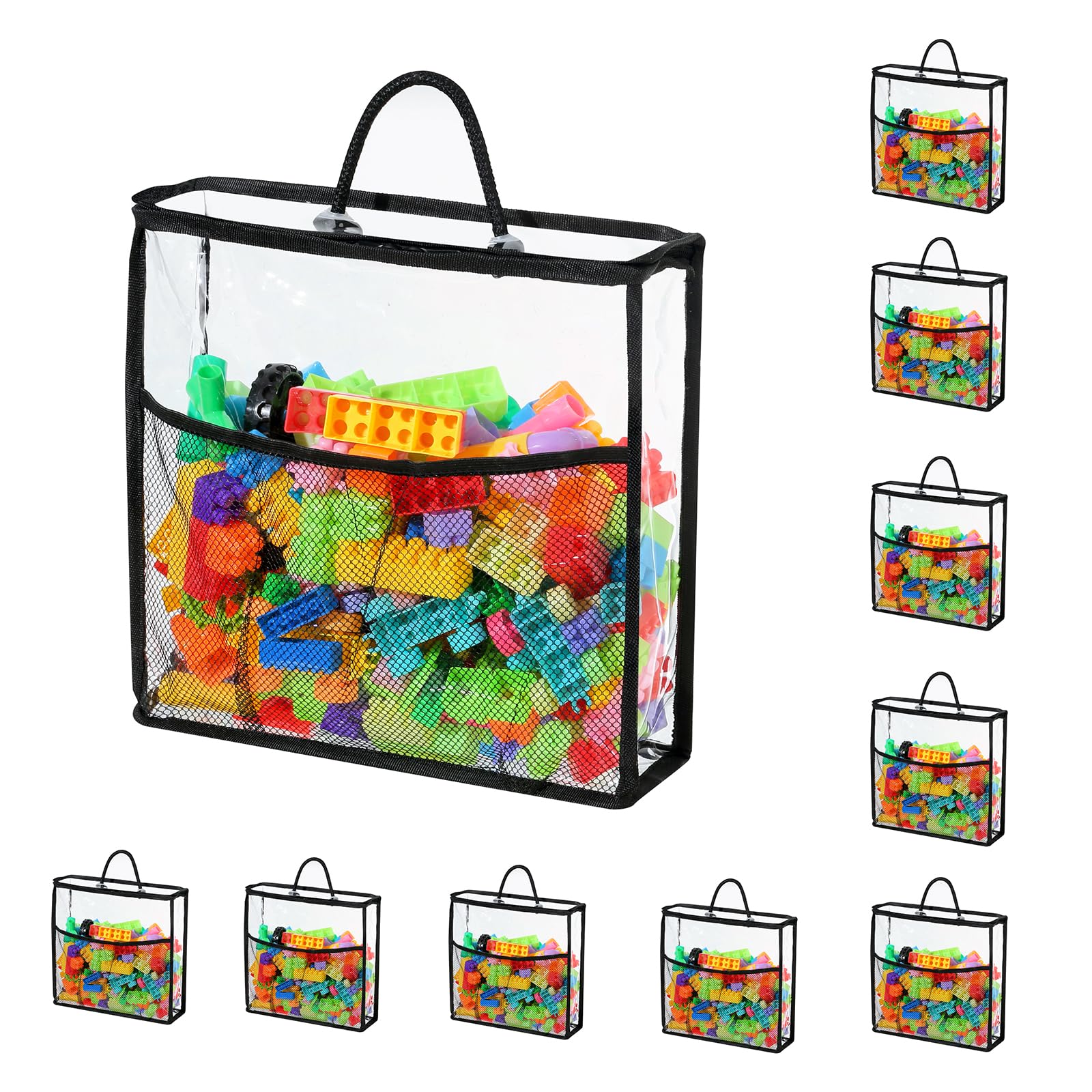 Amazon.com: Remittur 10 PCS Clear Zippered Toy Storage Bags with handle ...