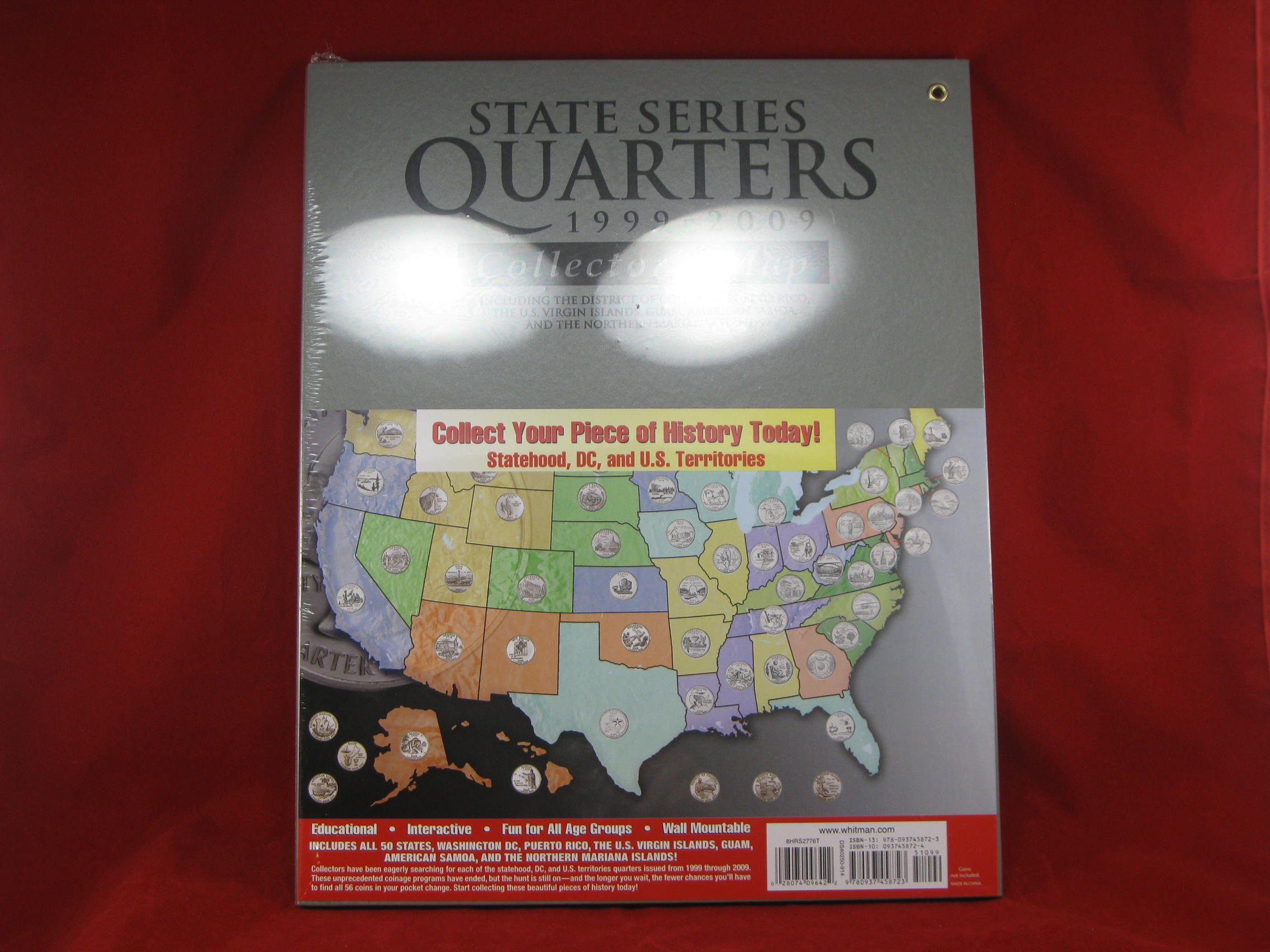 Snapklik.com : HE Harris US State Quarter Collectors Map
