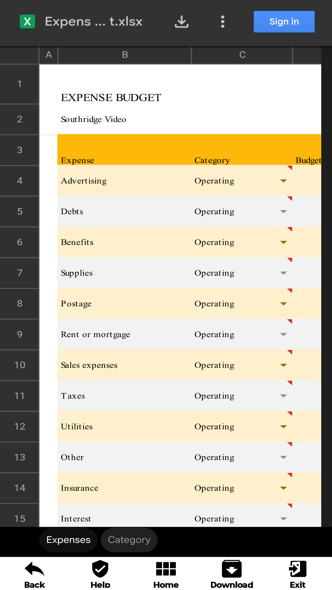 Expense Report Excel Sheets - App on Amazon Appstore