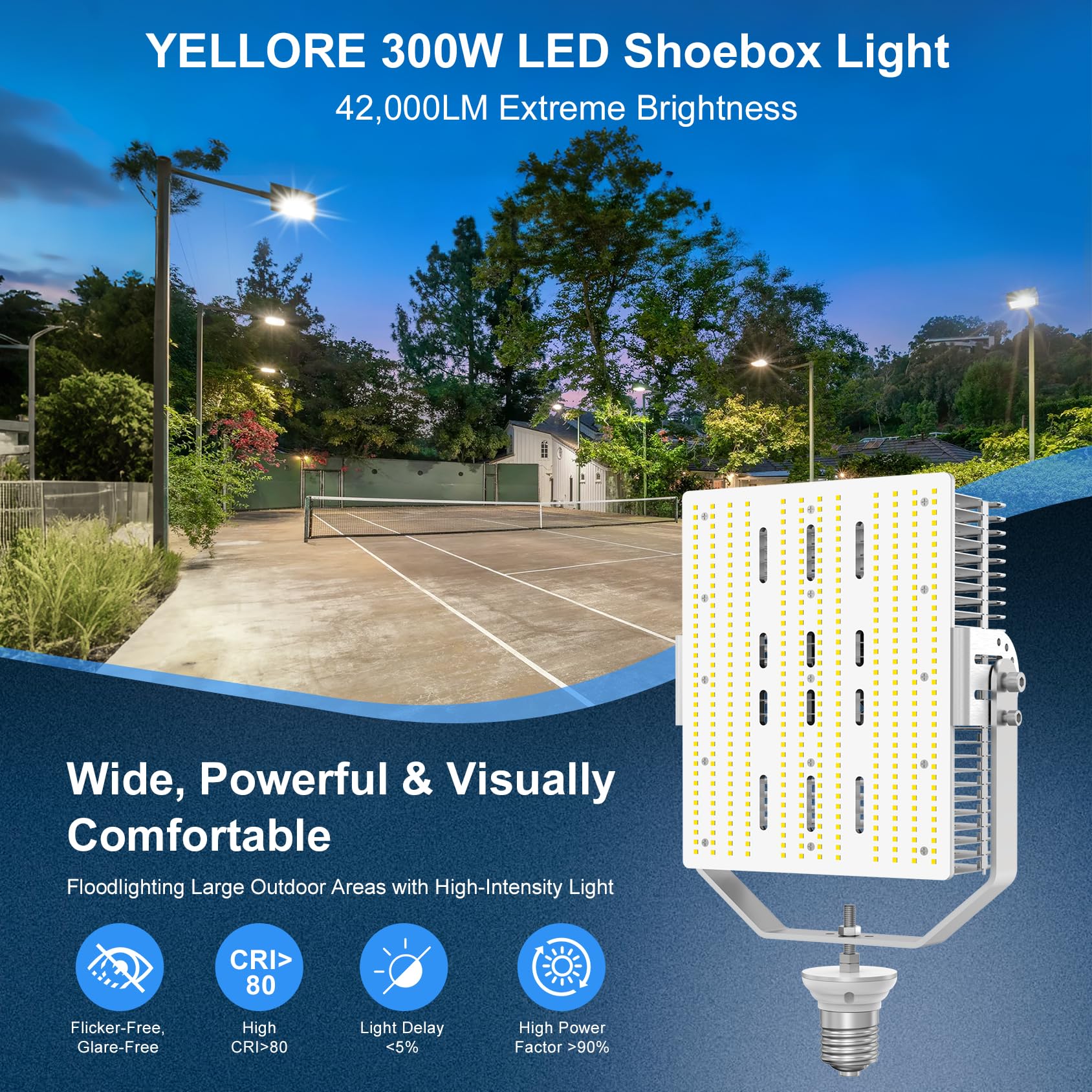 Snapklik.com : YELLORE 300W Shoebox LED Retrofit Kit, AC100-277V