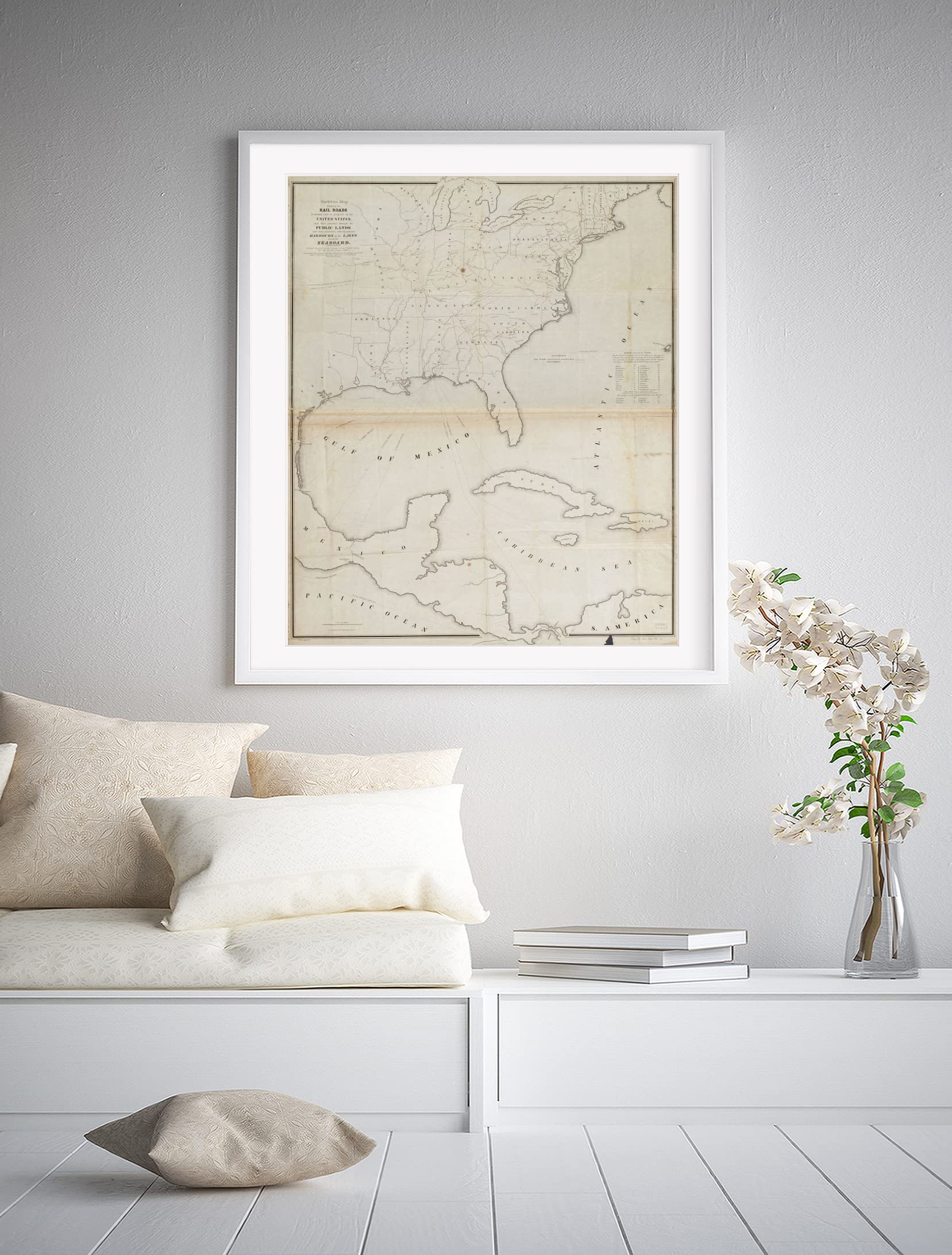 Infinite Photographs 1848 Map Skeleton Map Showing The Rail Roads ...