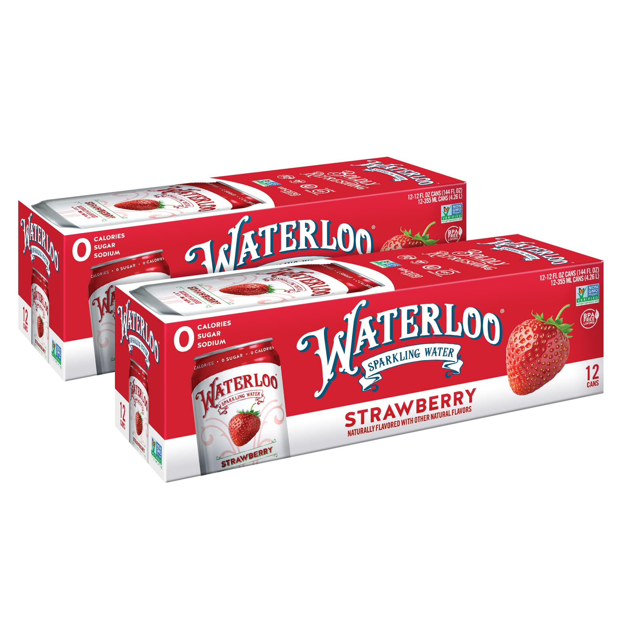 Amazon.com: Waterloo Sparkling Water, Strawberry Naturally Flavored ...