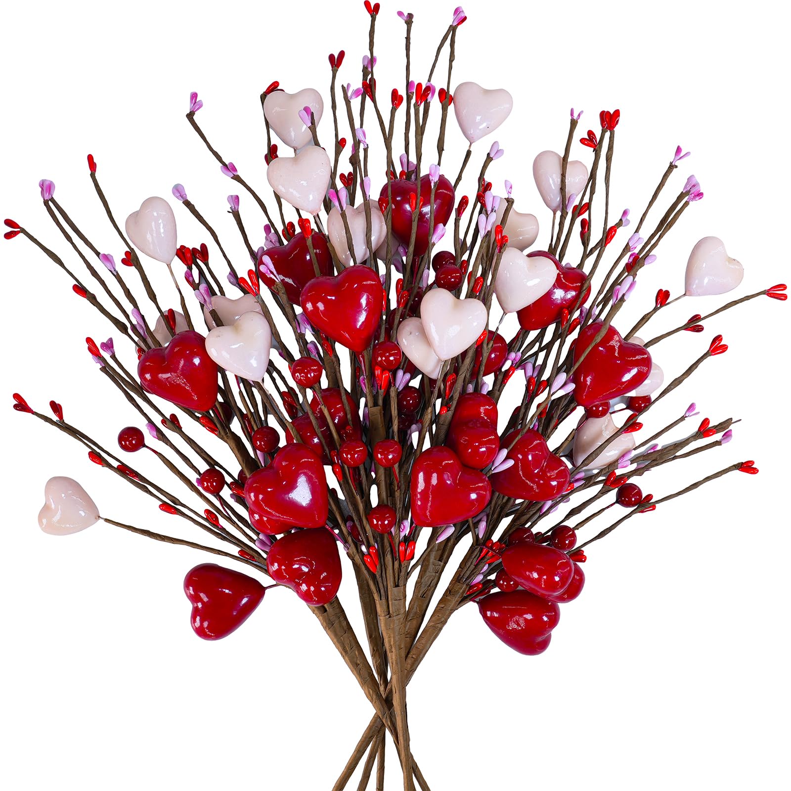 Amazon.com: Winlyn 6 Pcs Valentine's Day Heart and Berry Sprays ...