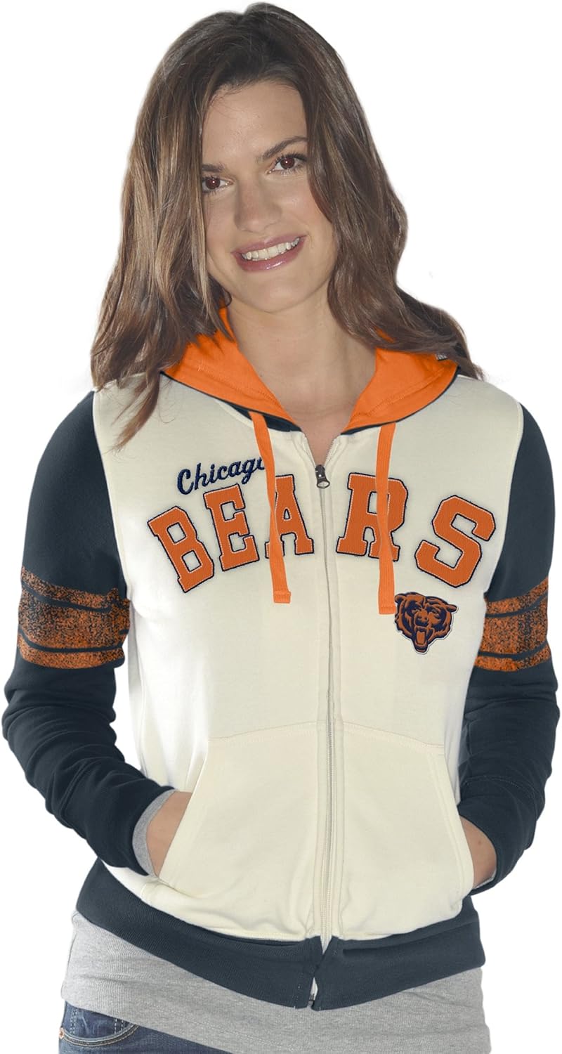 Amazon.com: Chicago Bears Women's Powerhouse Full Zip Long Sleeve ...