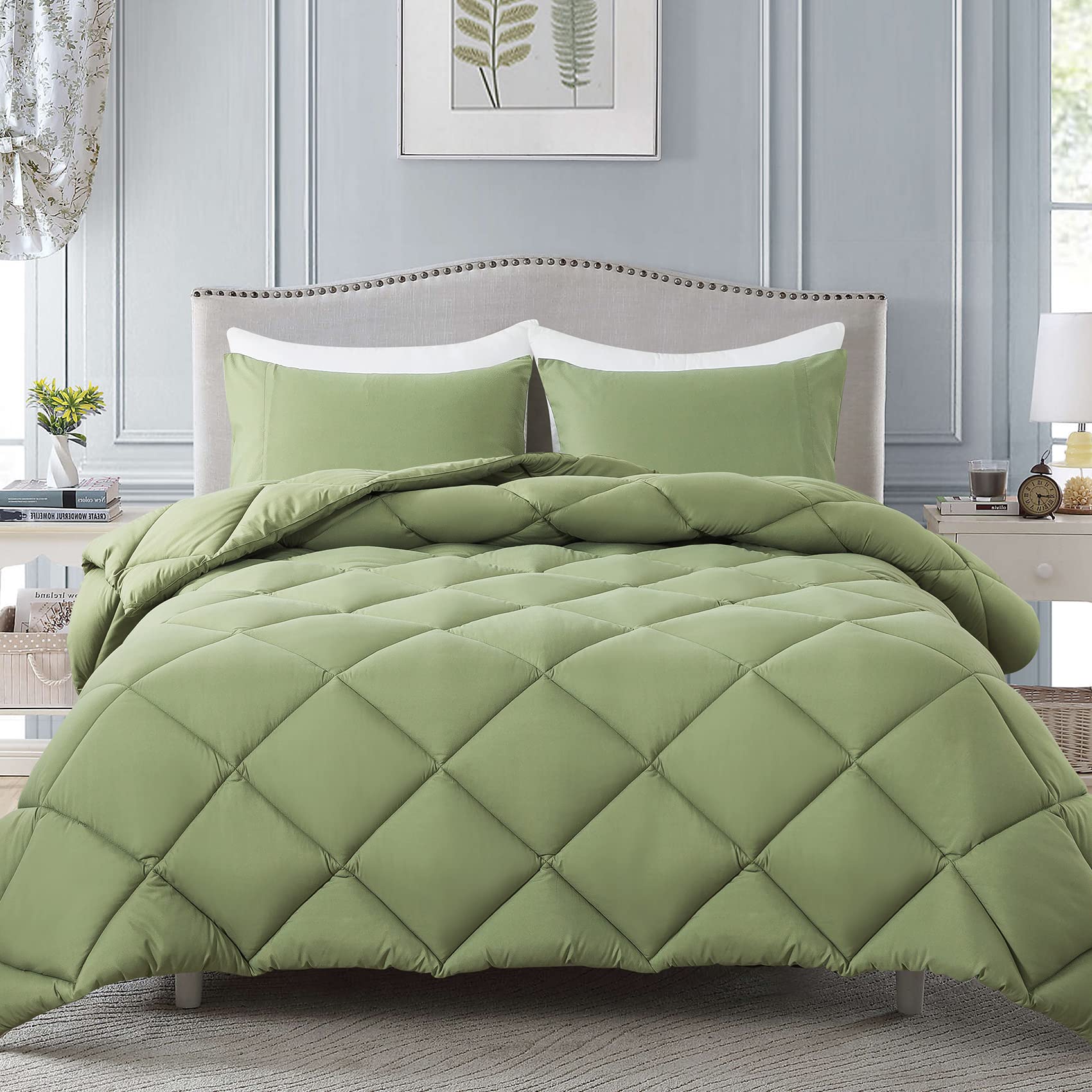 Decroom Lightweight King Comforter Set with 2 Pillow Sham - 3 Pieces ...