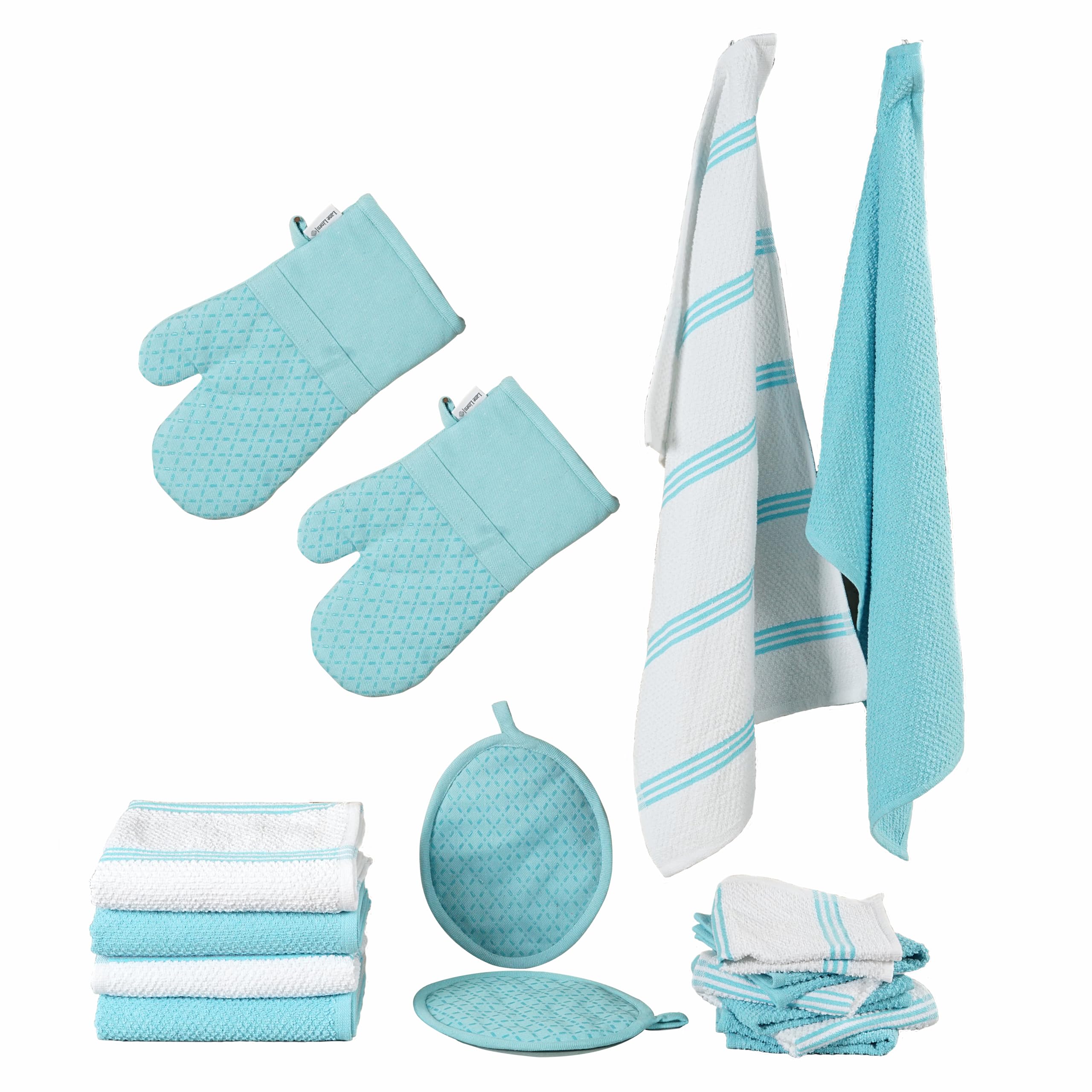 Amazon.com: Lane Linen Kitchen Towels And Dishcloths Sets - 16Pc ...
