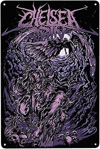 Amazon.com : SUNSHARD Chelsea Music Grin Metal Signs Vintage Wall Decor ...