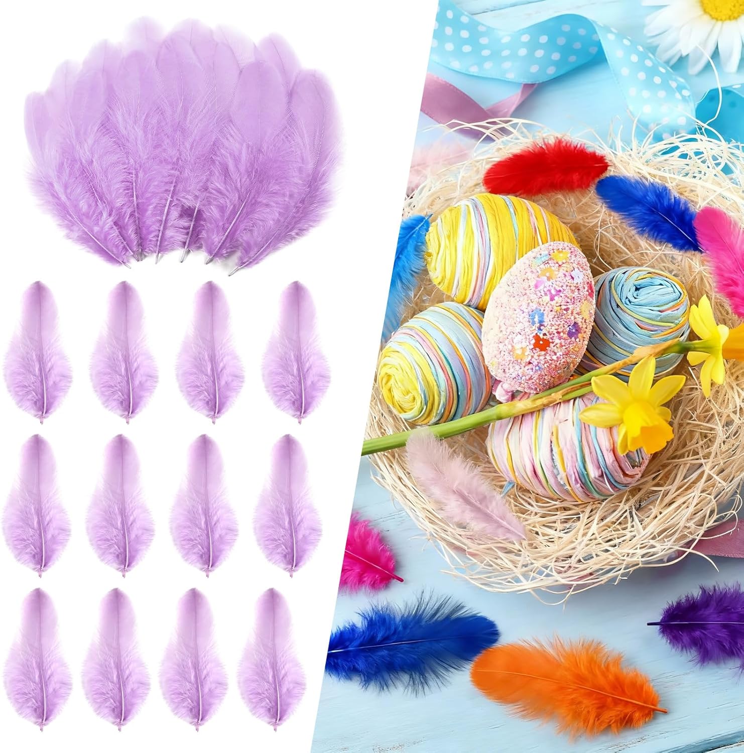 Amazon.com: THARAHT Craft Rooster Feathers 600pcs 3-5inch Colored ...