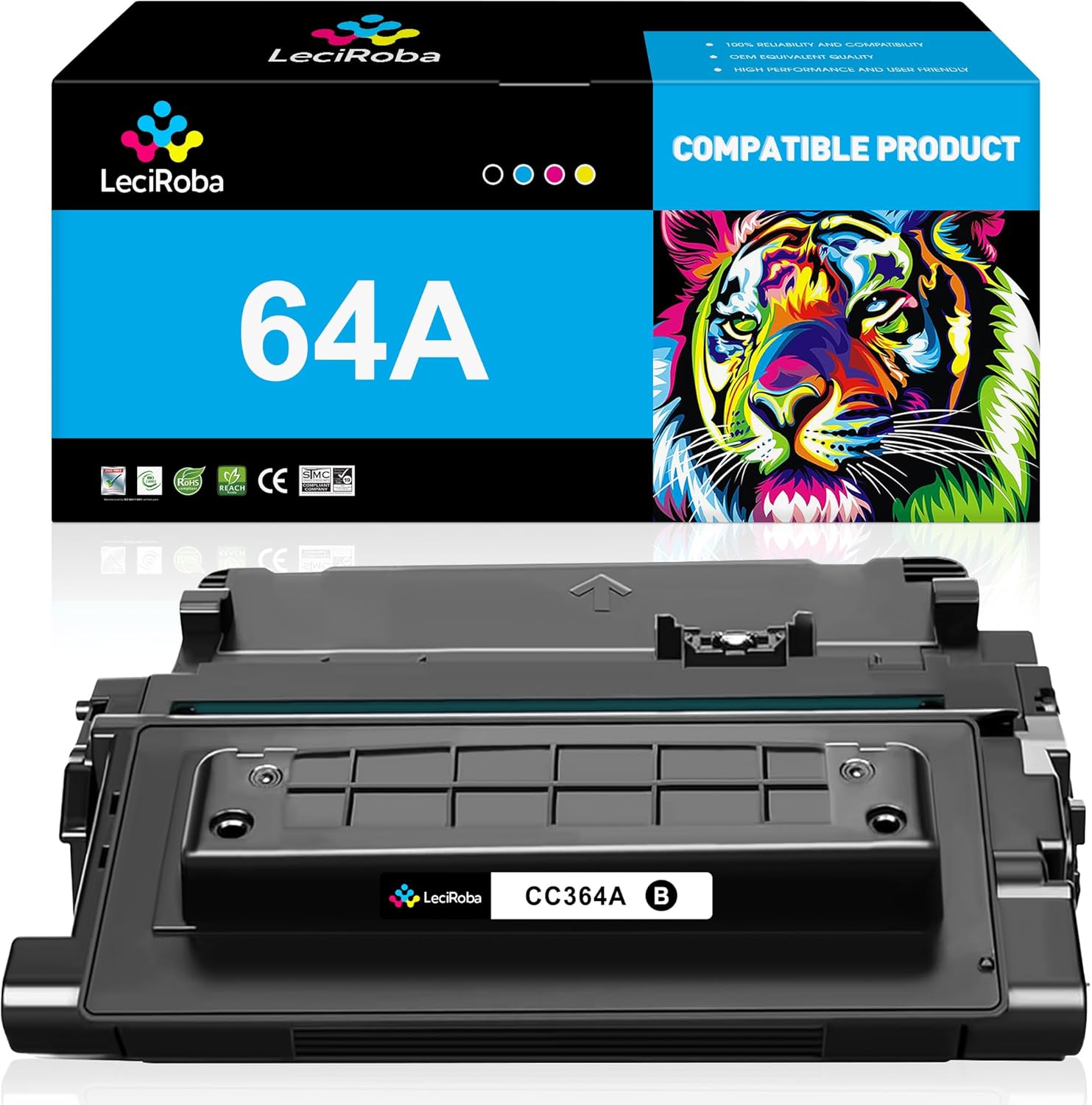 Amazon.com: LeciRoba 64A Toner Cartridge Replacement for HP 64A CC364A ...
