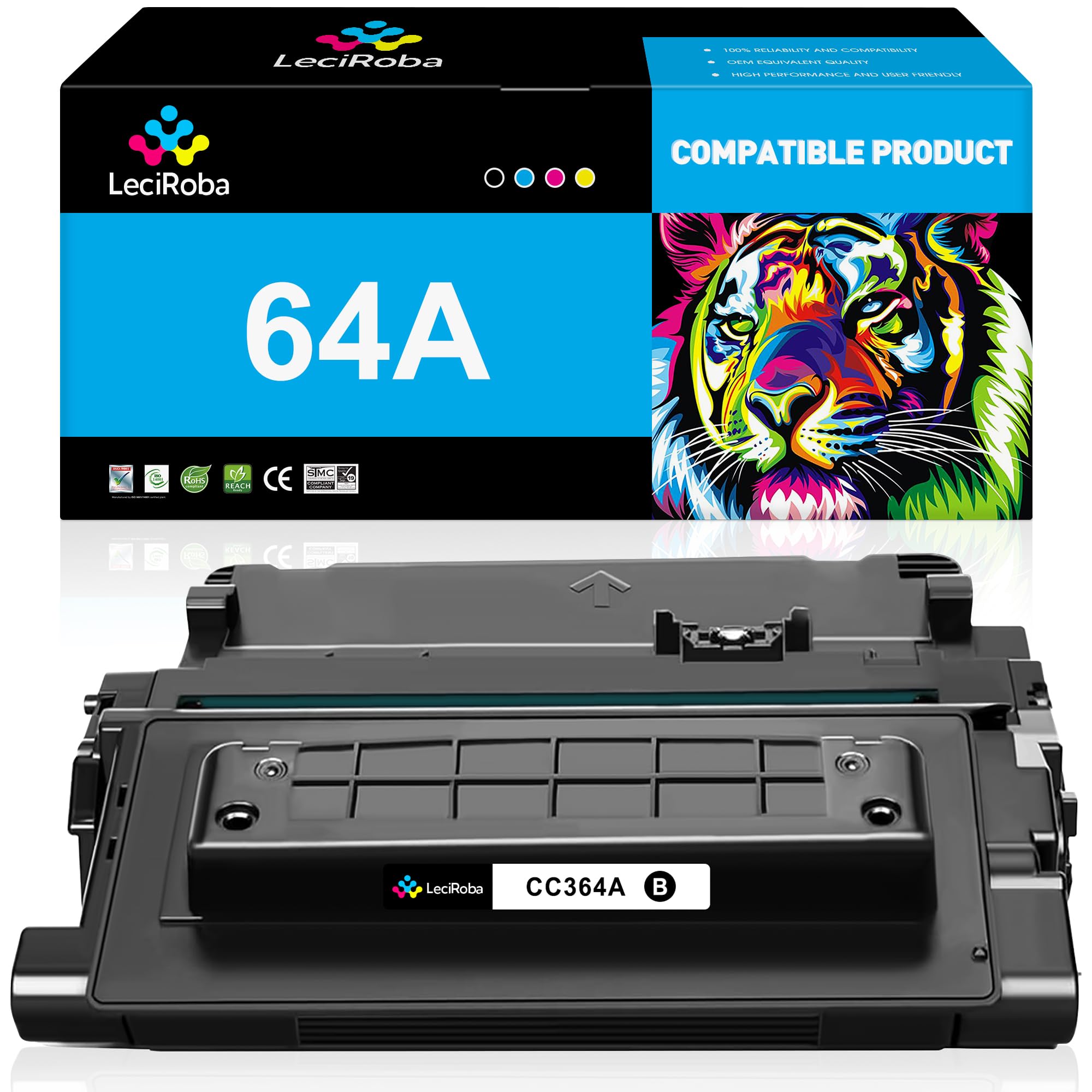 Amazon.com: LeciRoba 64A Toner Cartridge Replacement for HP 64A CC364A ...