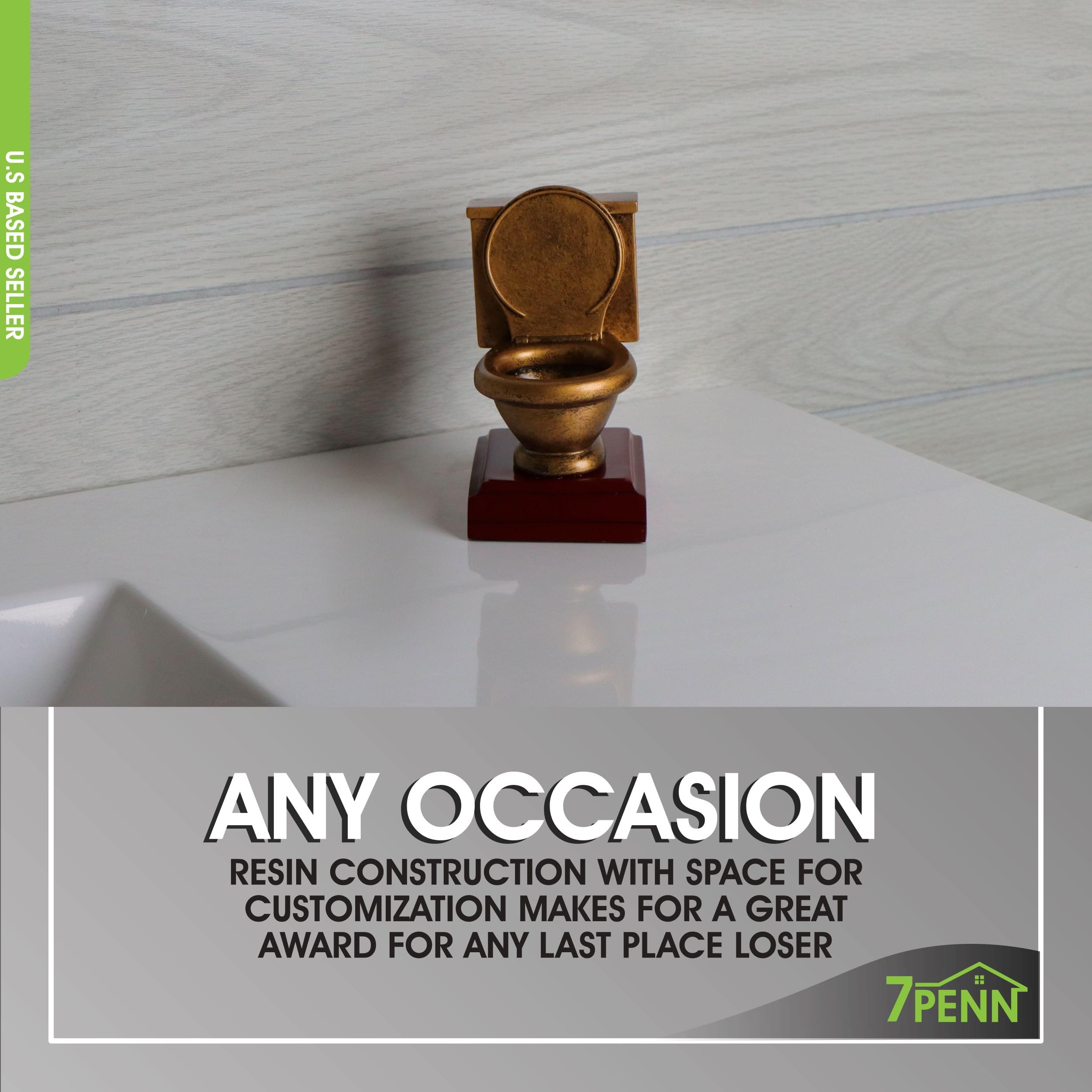 Snapklik.com : 7Penn Gold Resin Toilet Shaped Obnoxious Last Place ...