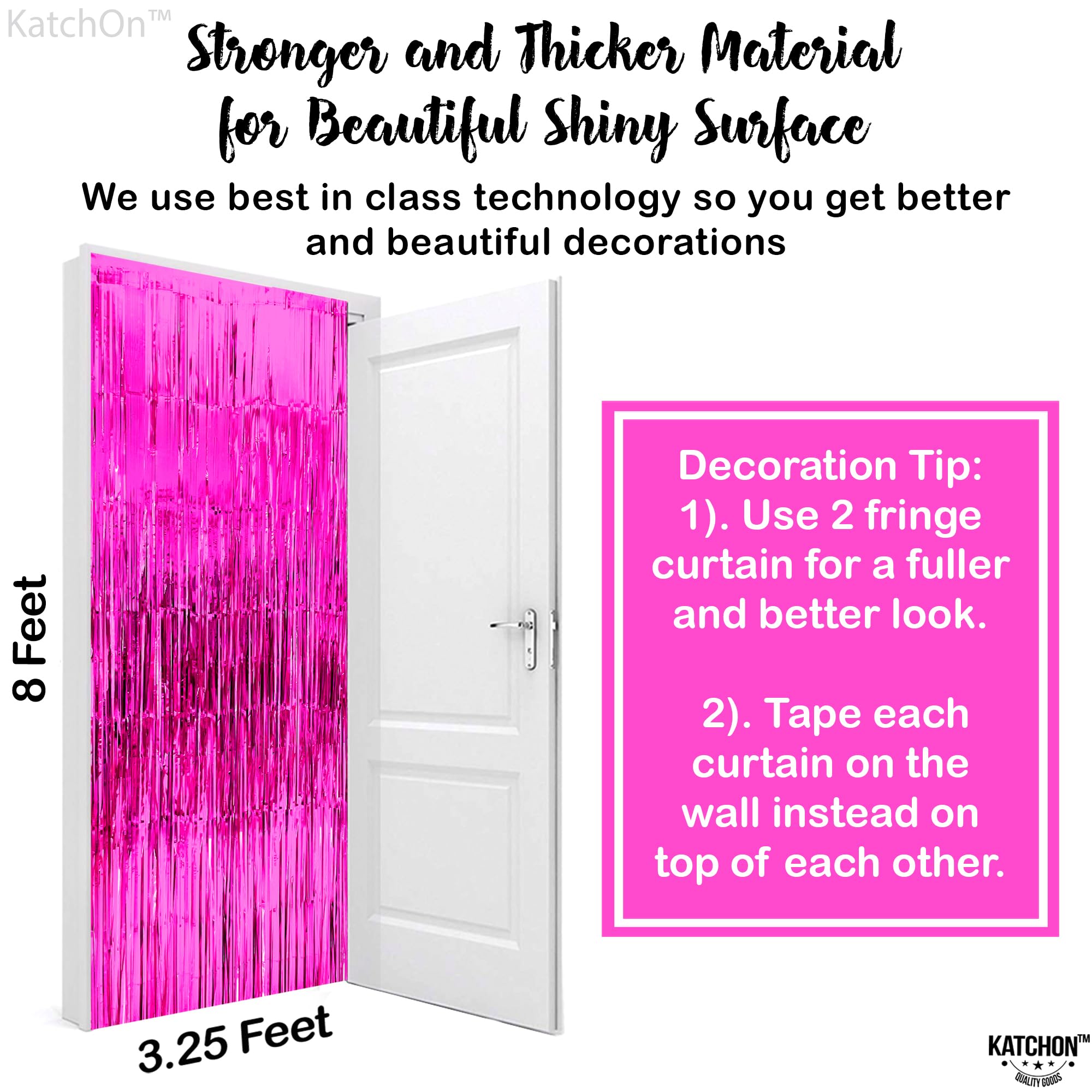 Snapklik.com : XtraLarge Hot Pink Fringe Backdrop - 3.2x8 Ft, Pack Of 2 ...