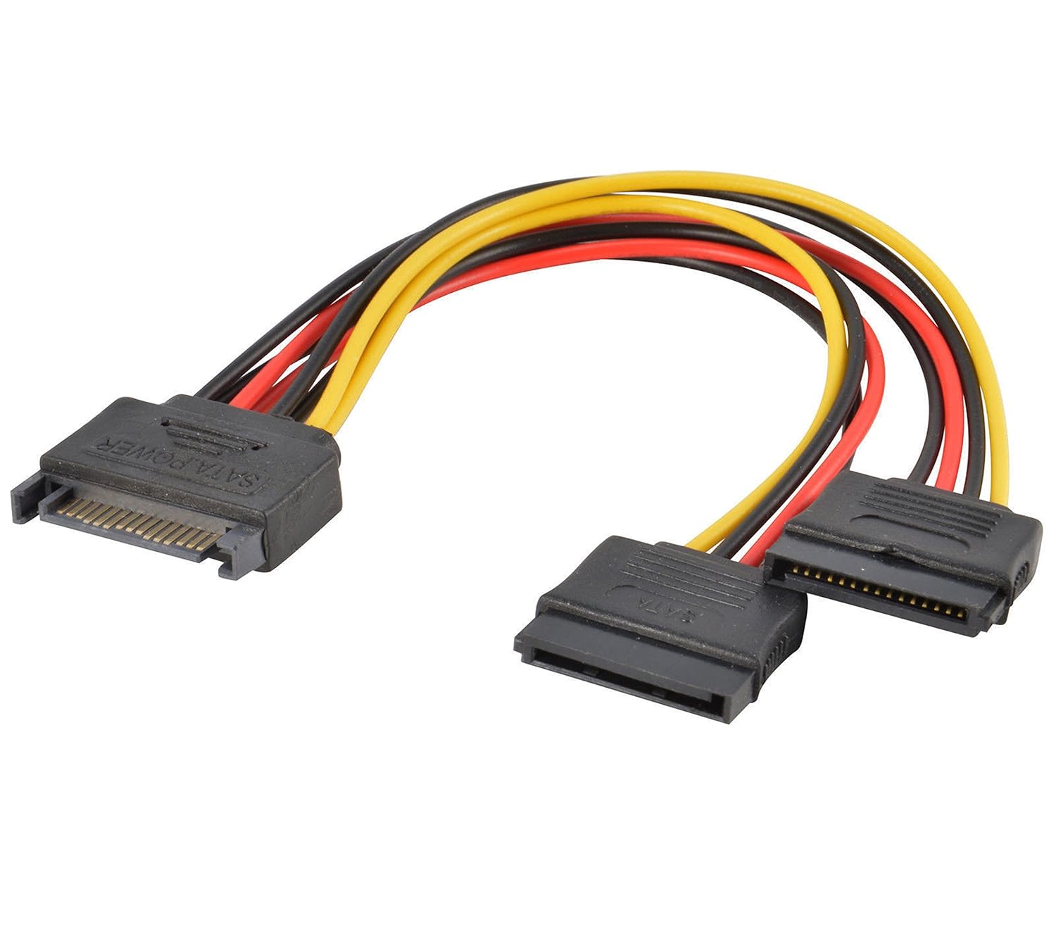 Amazon.com: DAHSHA 15 Pin SATA Power Y-Splitter Cable 6 Inches -1x SATA ...